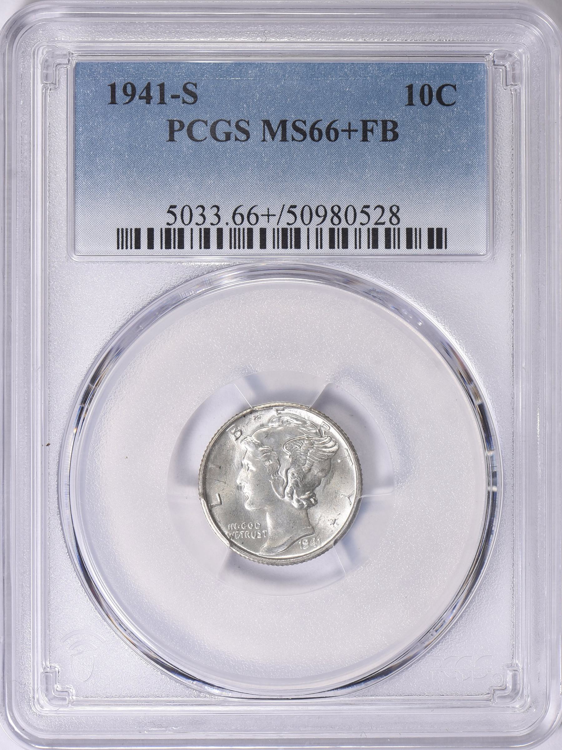 1941-S Mercury Dime PCGS MS-66+ FB (Item 1737262) | GreatCollections Coin Auctions