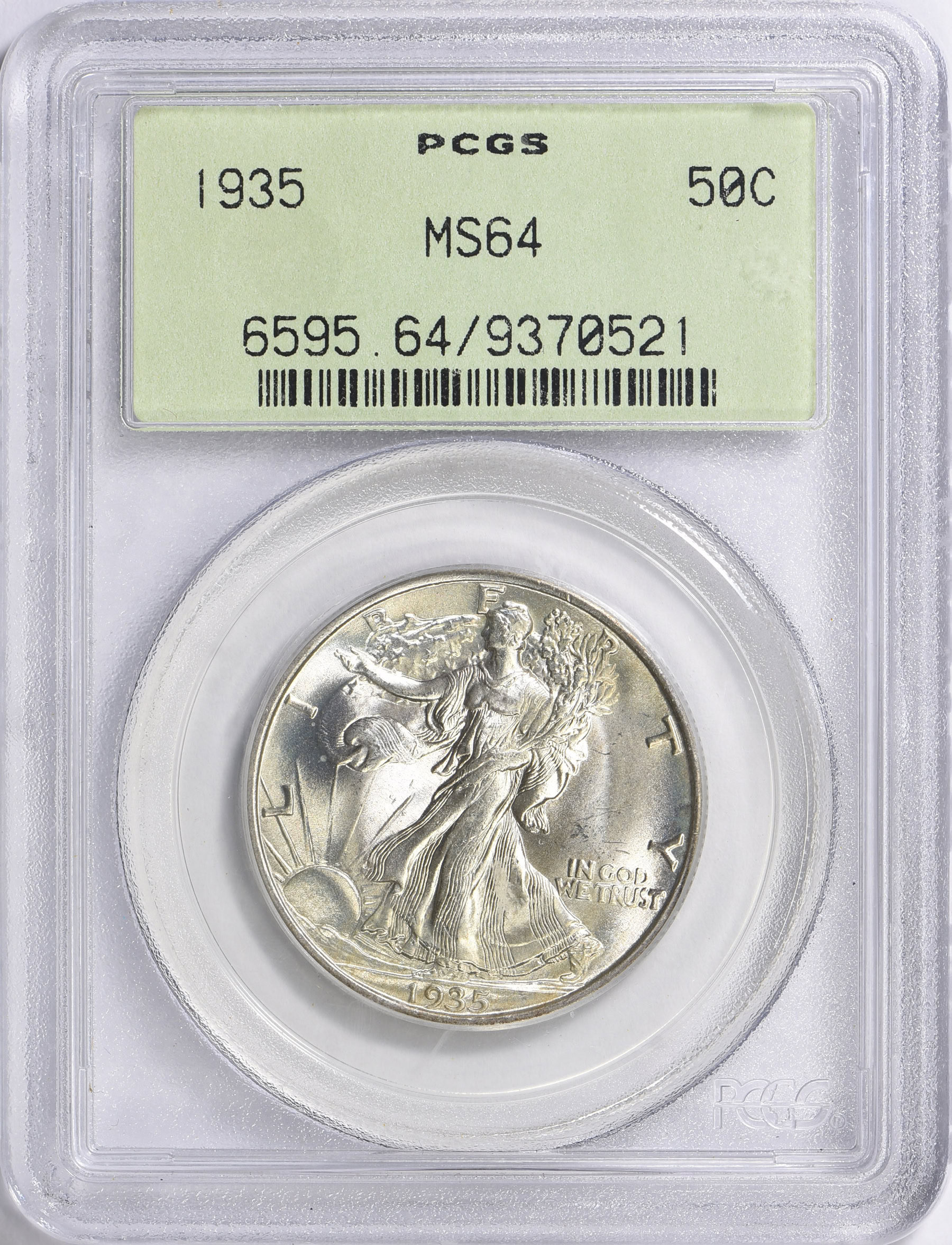 1935 Walking Liberty Half Dollar PCGS MS-64 OGH (Item 1737299) | GreatCollections Coin Auctions