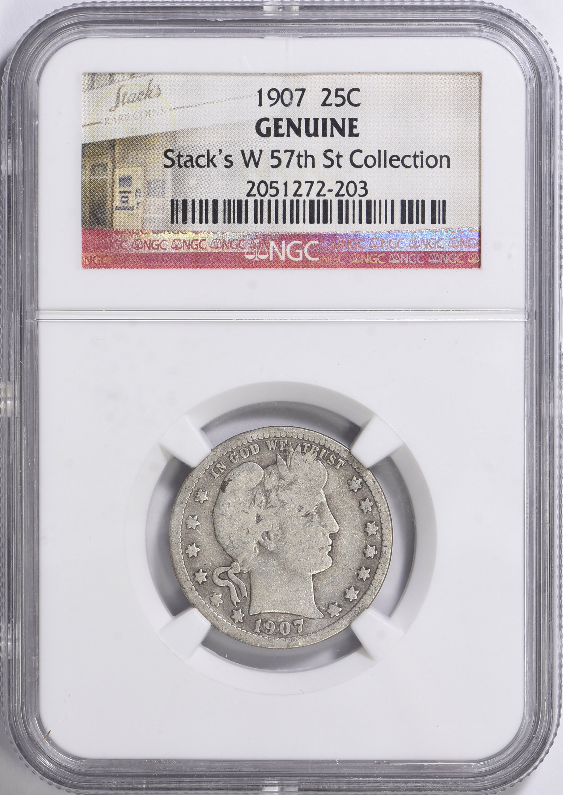 1907 Barber Quarter NGC Genuine (Item 1737334) | GreatCollections Coin ...
