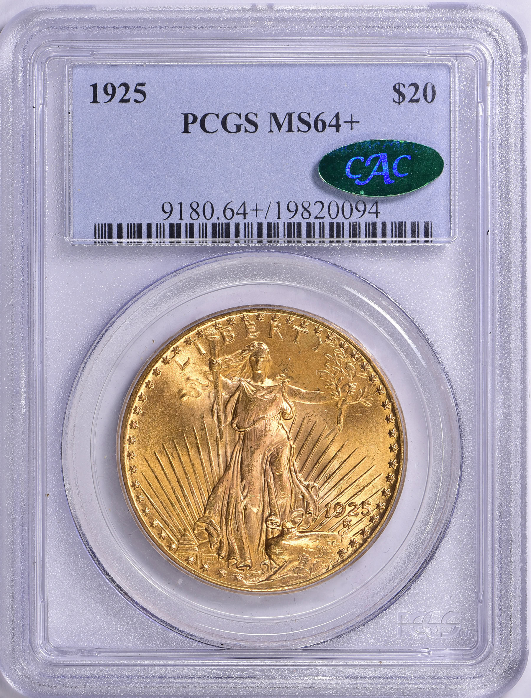 1925 Saint-Gaudens Gold Double Eagle PCGS MS-64+ (CAC Green) (Item 1737405) | GreatCollections ...