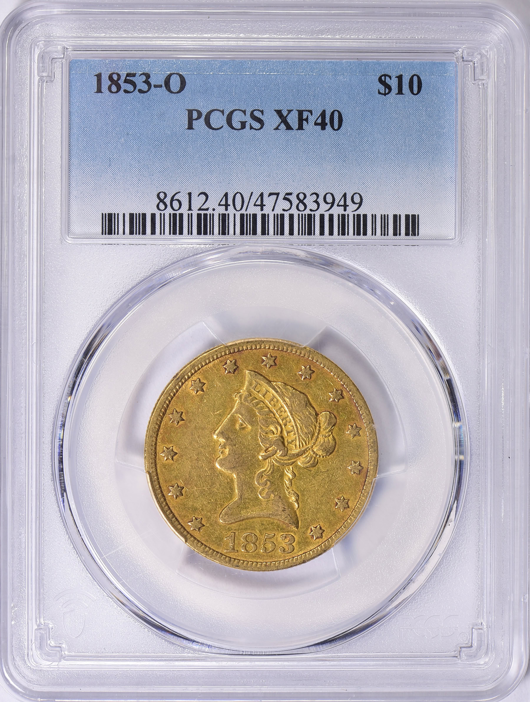 1853-O Liberty Gold Eagle PCGS XF-40 (Item 1737416) | GreatCollections ...
