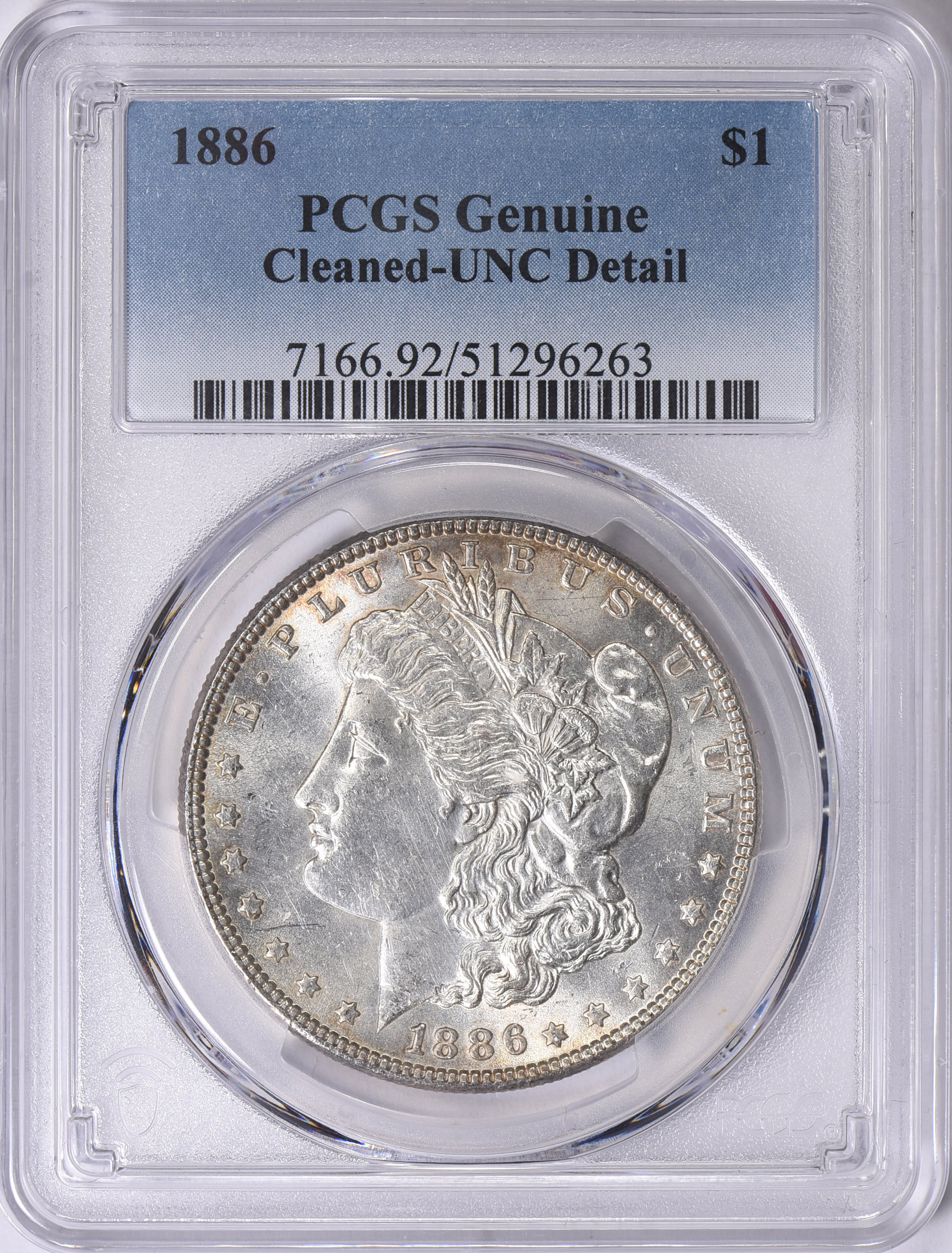 1886 Morgan Silver Dollar PCGS Genuine Unc Details (Item 1737443) | GreatCollections Coin Auctions