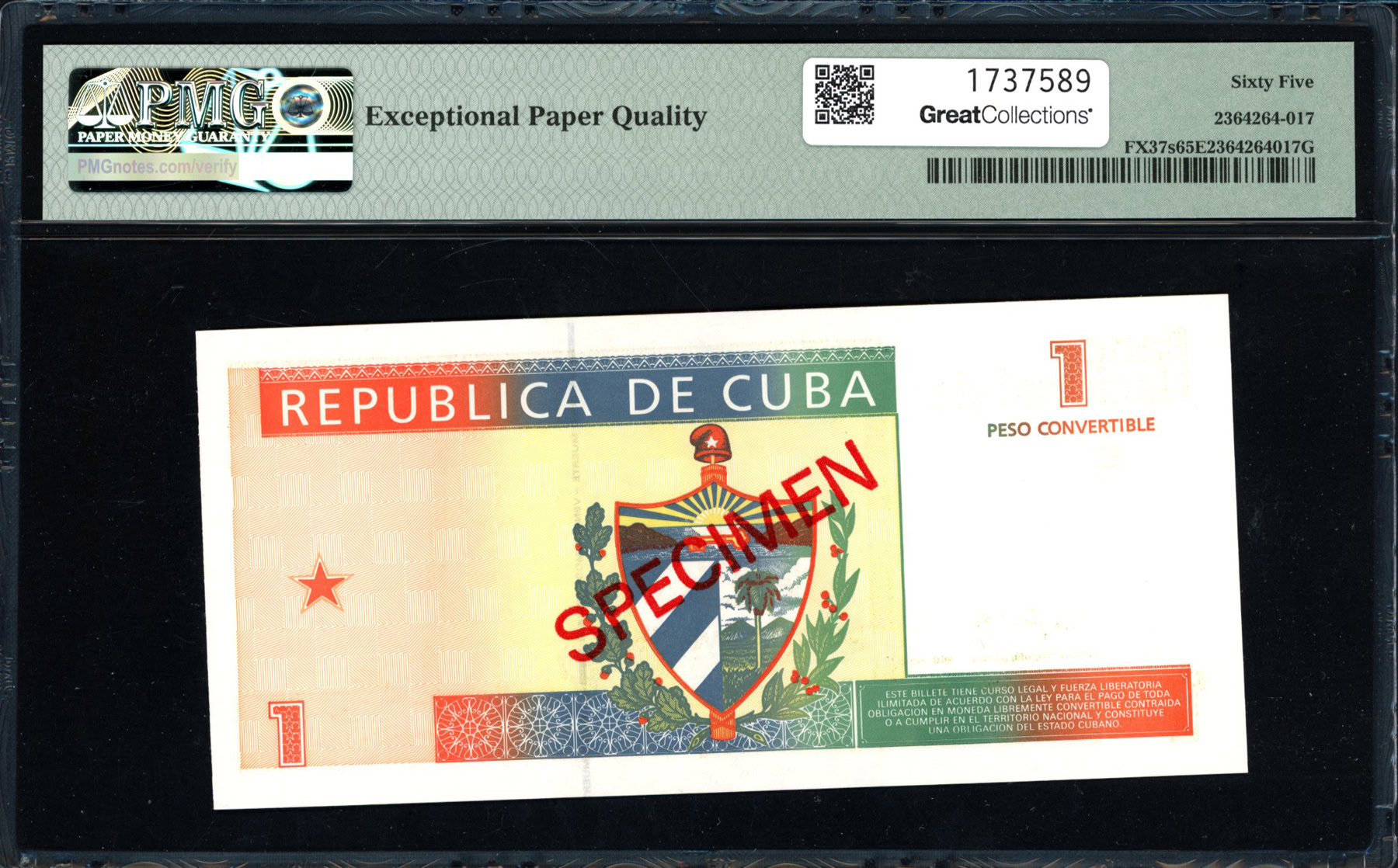 Cuba 1994 1 Peso Convertible Banco Nacional de Cuba Foreign Exchange ...