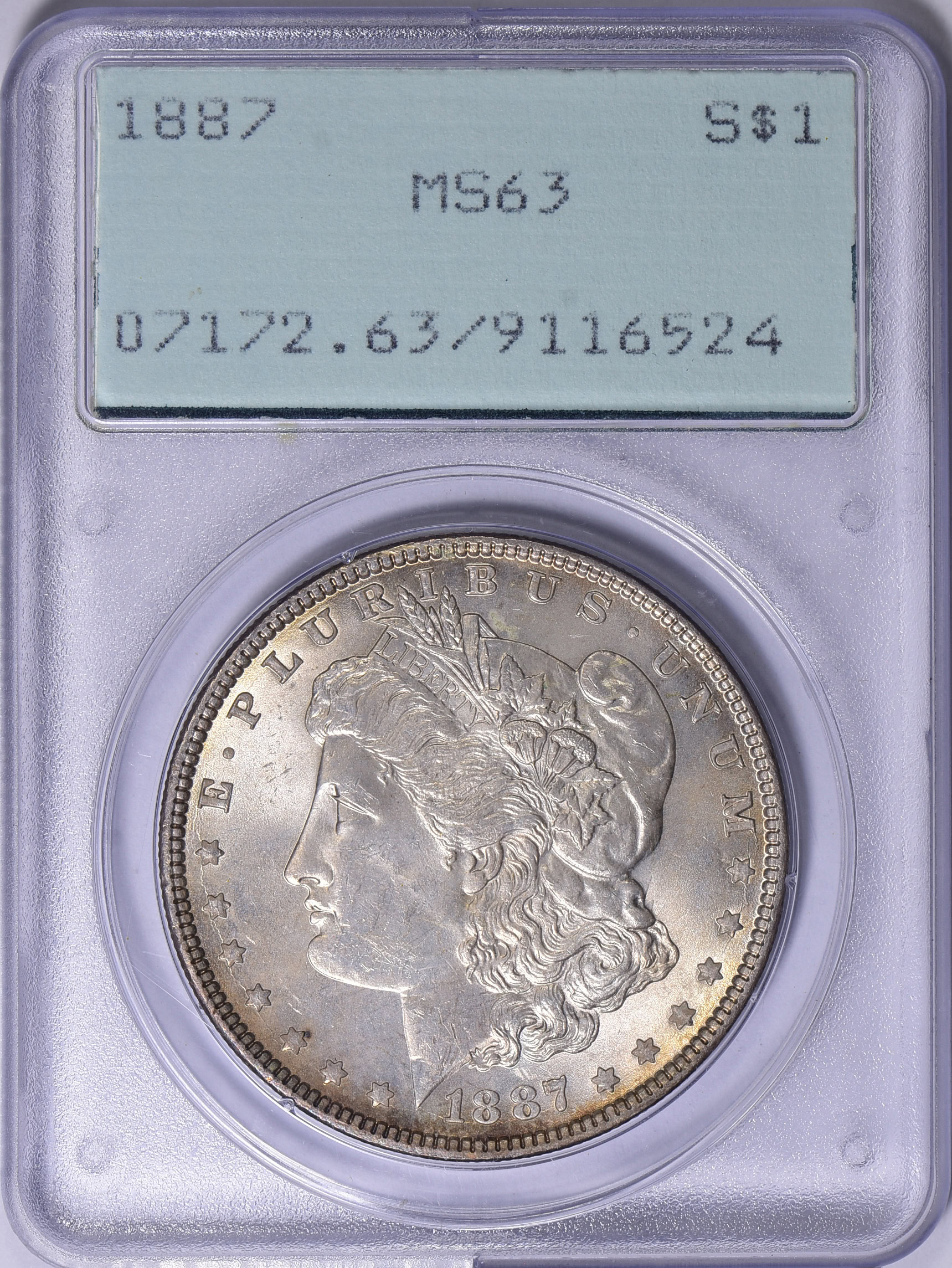 1887 Morgan Silver Dollar PCGS MS-63 OGH (1st Gen) (Item 1737619) | GreatCollections Coin Auctions