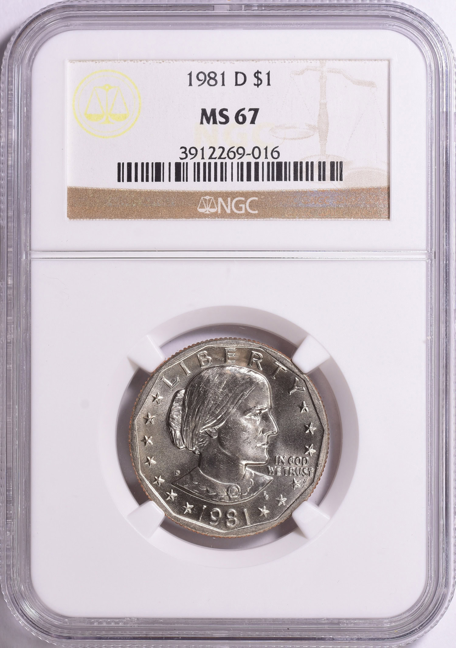 1981-D Susan B. Anthony Dollar NGC MS-67 (Item 1737653) | GreatCollections Coin Auctions