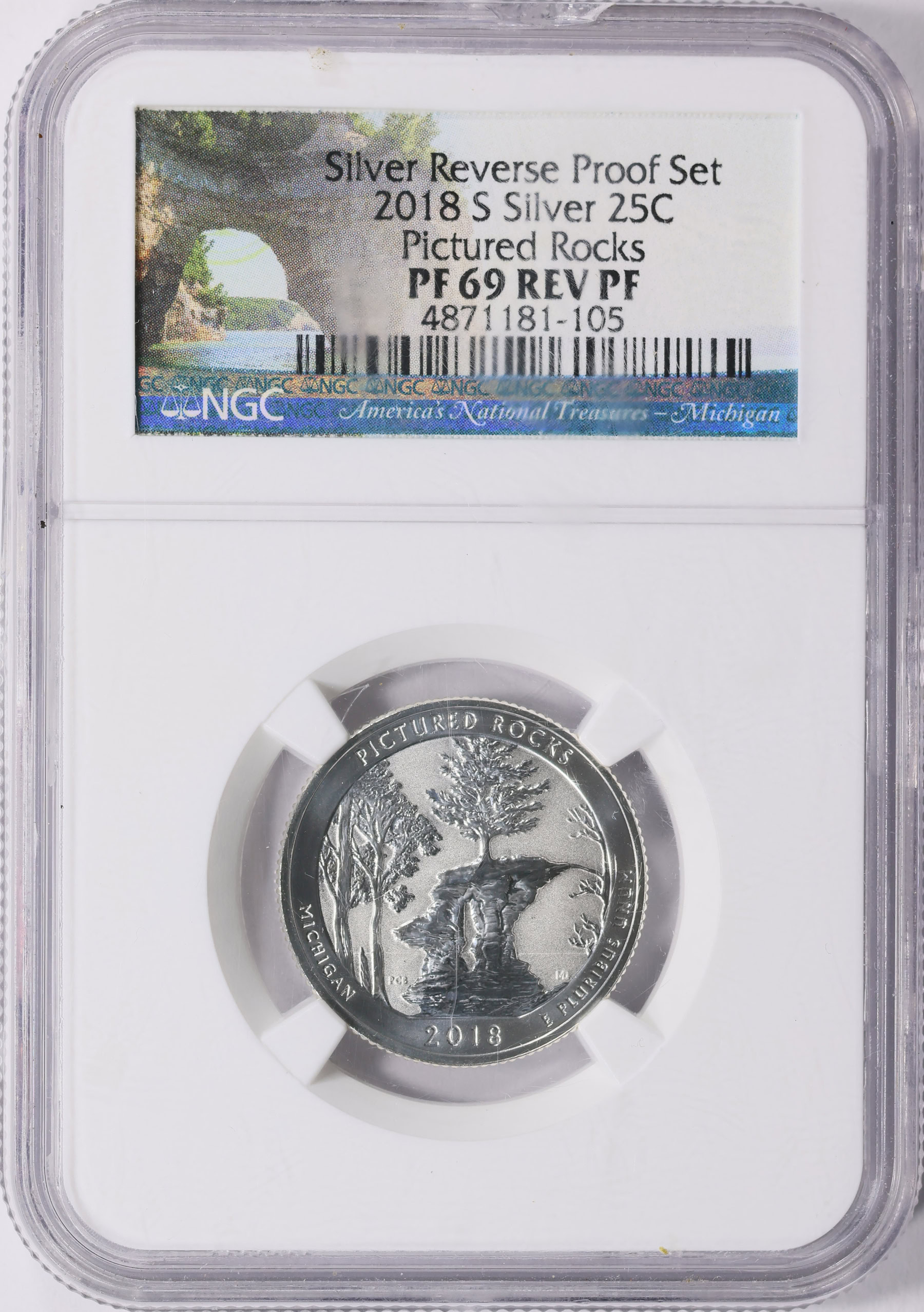 2018-S America the Beautiful Quarter Silver Pictured Rocks NP Reverse ...