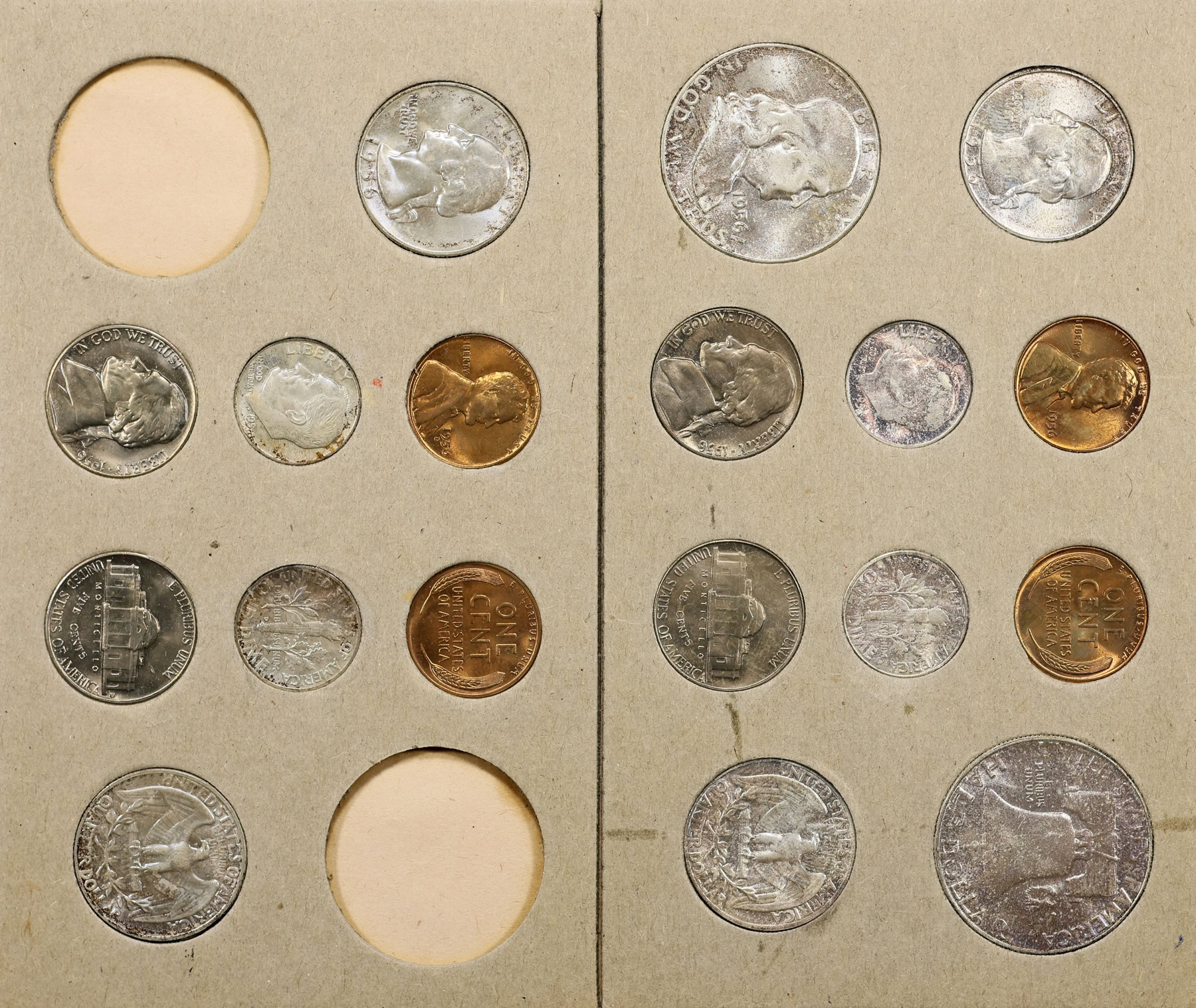 1956 U.S. Mint Double Mint Set Uncertified With Original Government ...