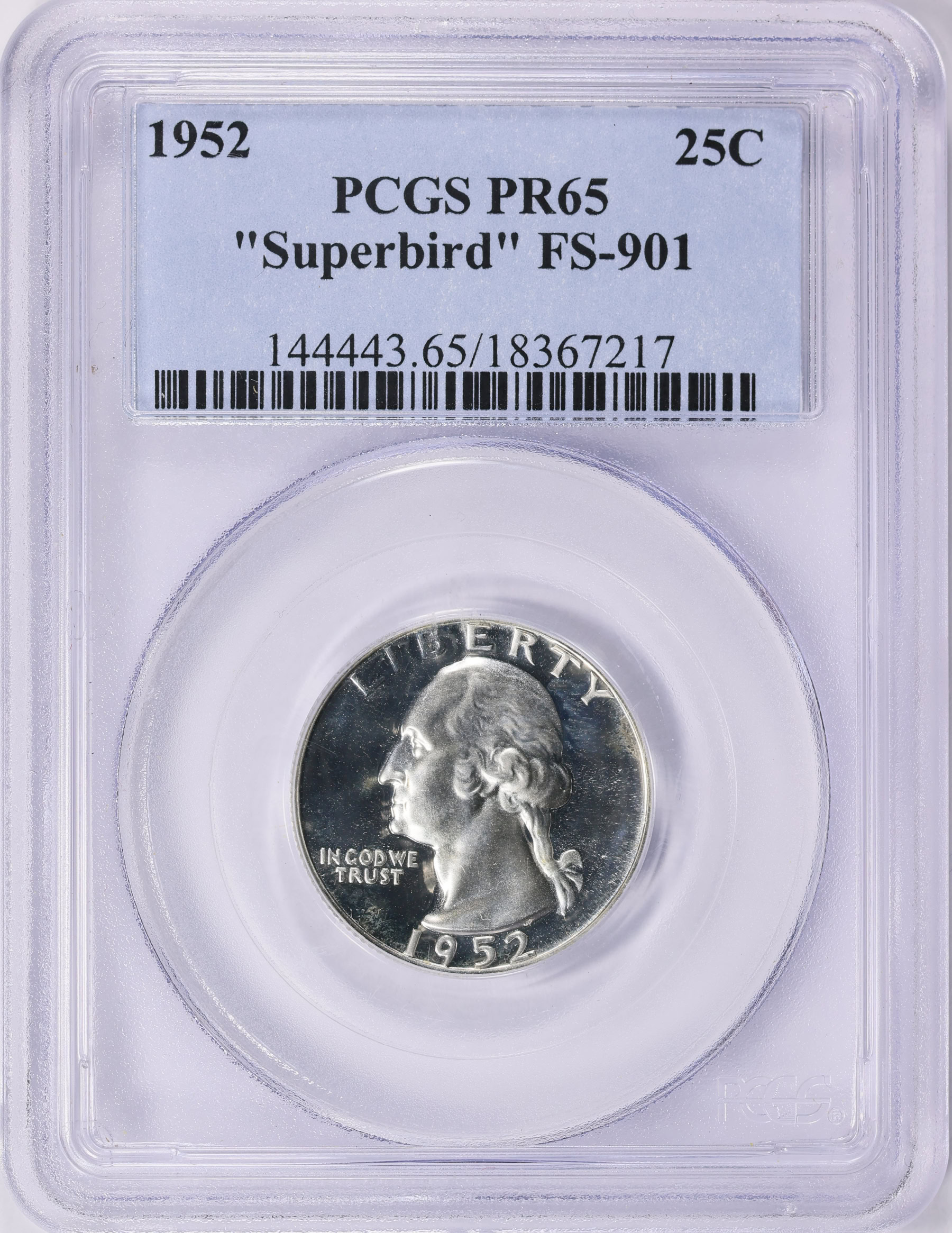 1952 Washington Quarter Superbird FS-901 PCGS Proof-65 (Item 1737804 ...