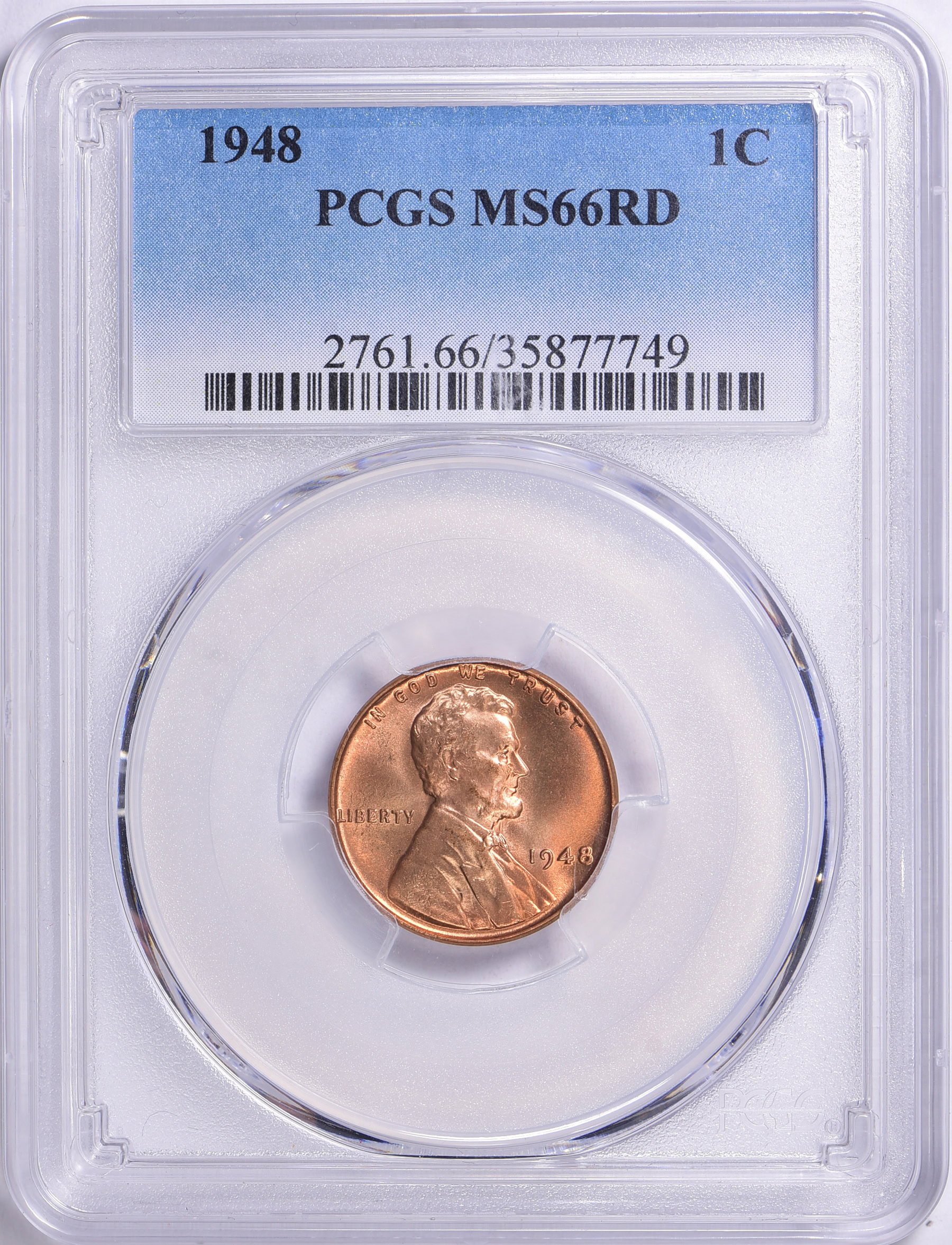 1948 Lincoln Cent PCGS MS-66 RD (Item 1737808) | GreatCollections Coin Auctions