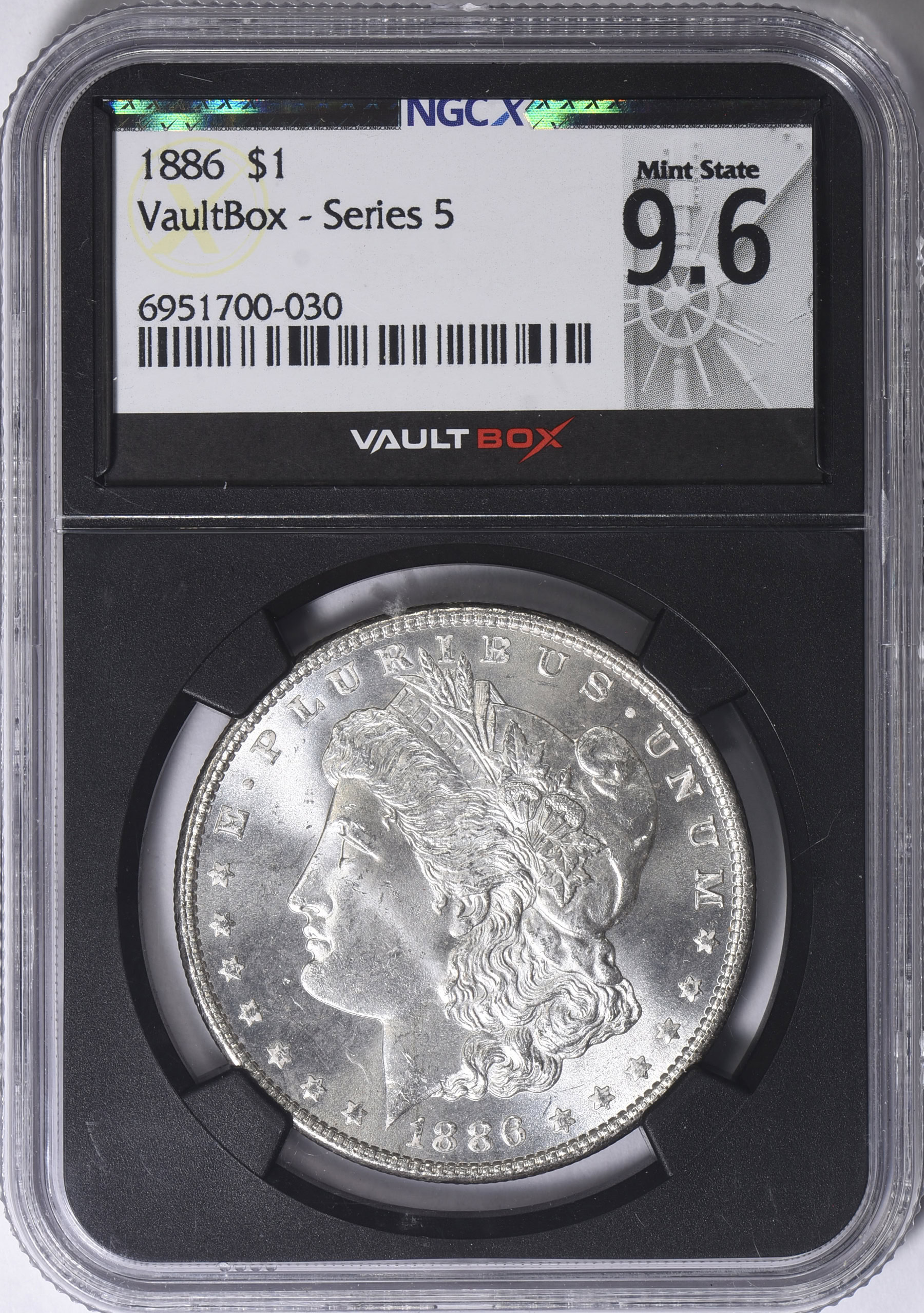 1886 Morgan Silver Dollar NGCX Mint State 9.6 (NGC MS-66) (VaultBox ...