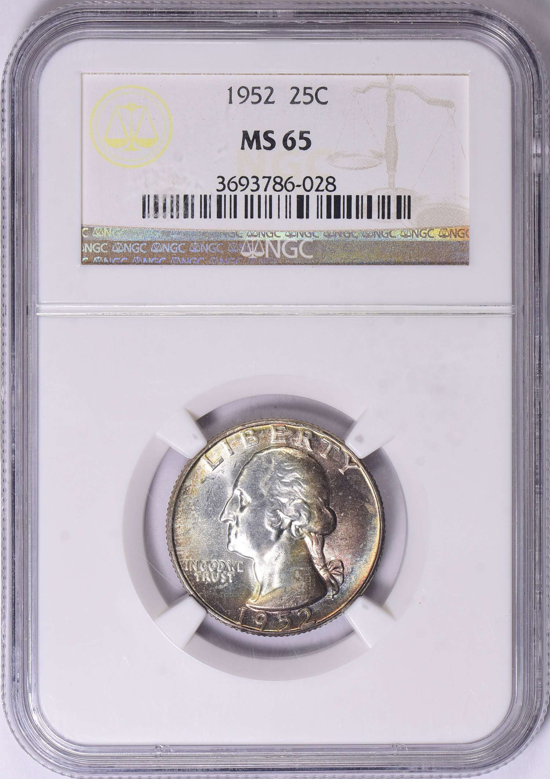 1952 Washington Quarter NGC MS-65 (Toned) (Item 1737828) | GreatCollections Coin Auctions