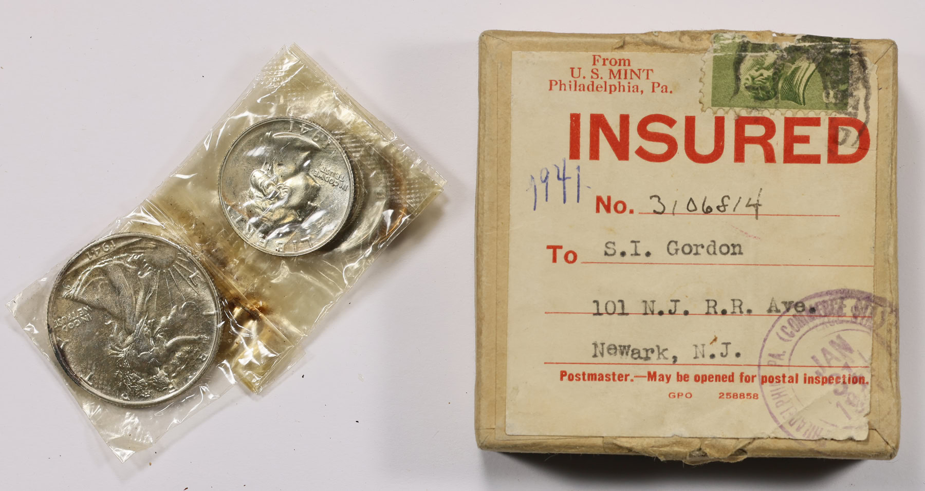 1941 1c-50c U.S. Proof Set Uncertified in Original Government Packaging ...