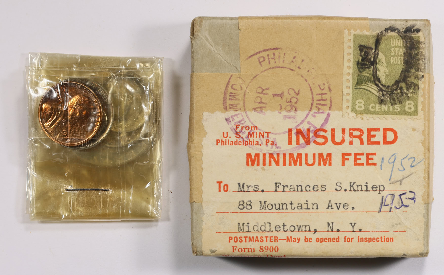 1952 1c-50c U.S. Proof Set Uncertified in Original Government Packaging ...