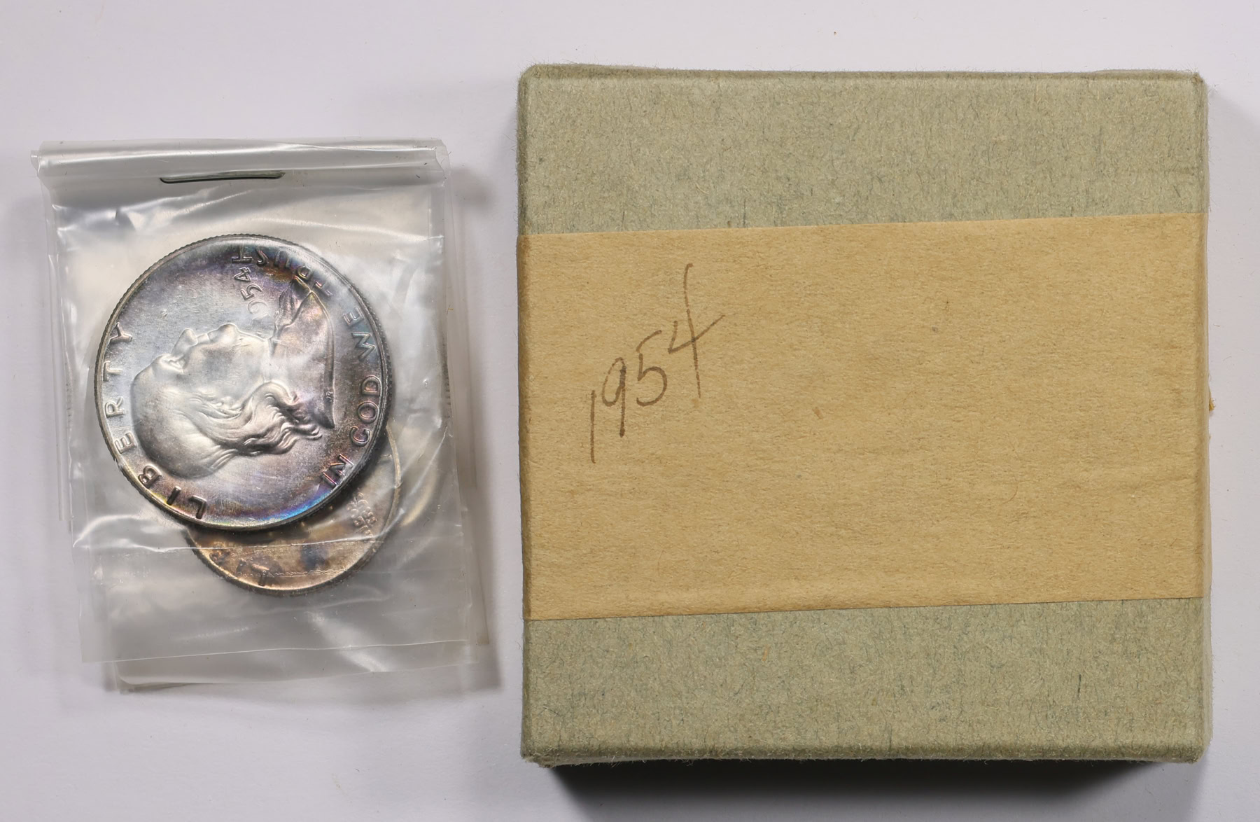 1954 1c-50c U.S. Proof Set Uncertified in Original Government Packaging ...