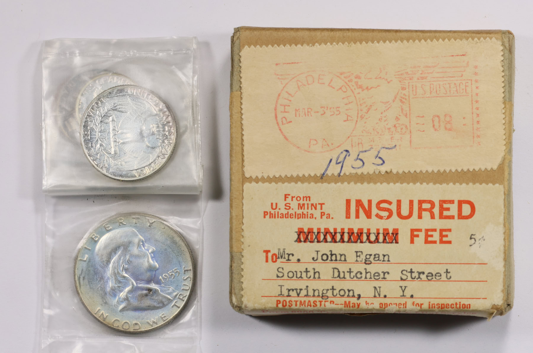 1955 1c-50c U.S. Proof Set Uncertified in Original Government Packaging ...