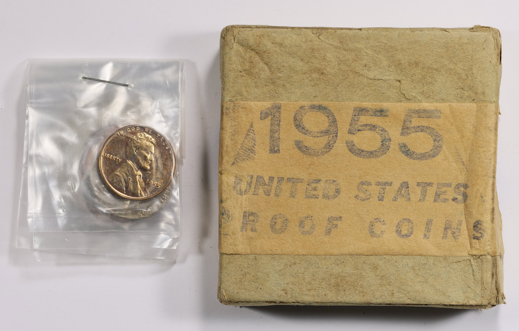 1955 1c-50c U.S. Proof Set Uncertified in Original Government Packaging ...