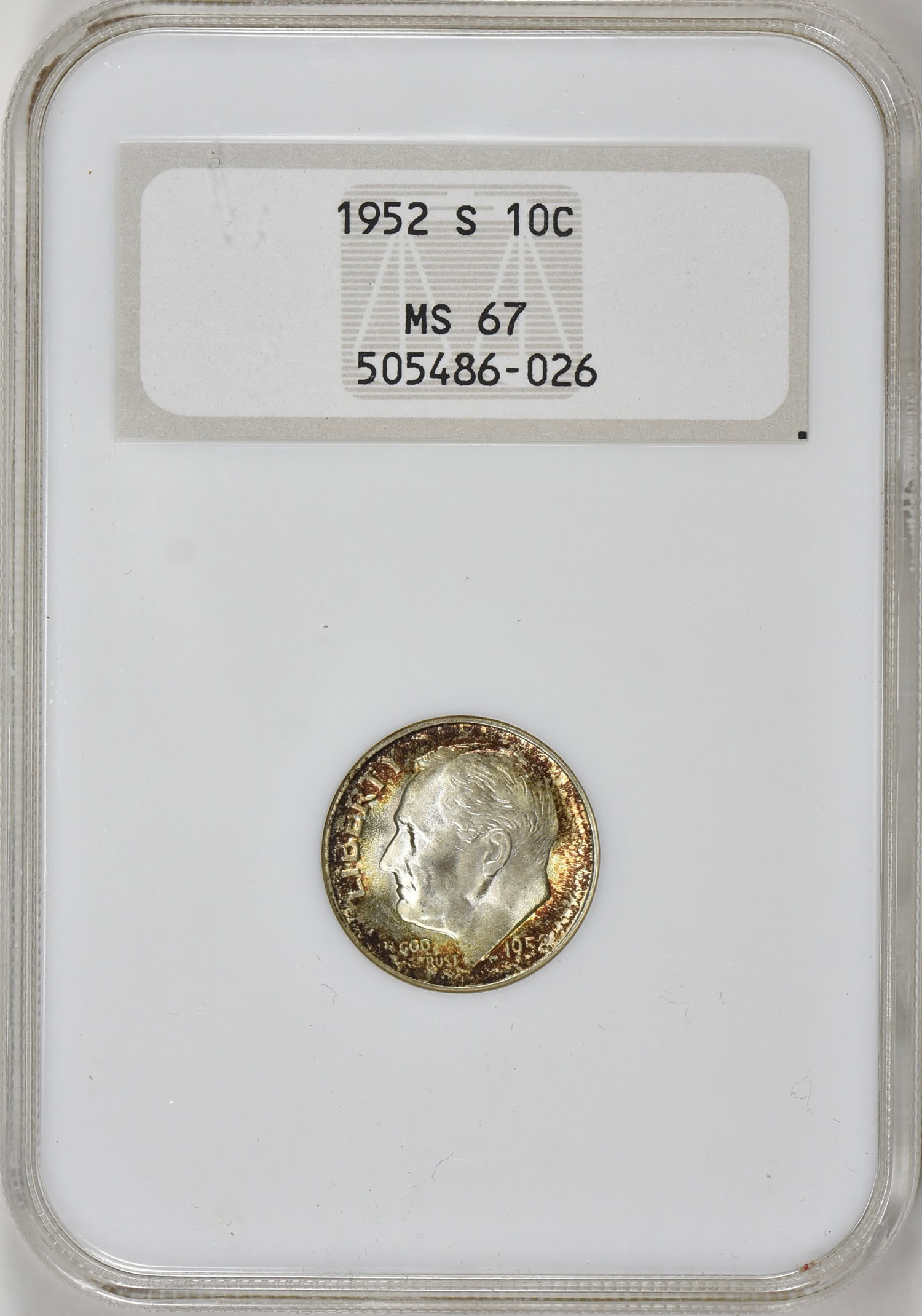 1952-S Roosevelt Dime NGC MS-67 OH (Toned) (Item 1737992 ...