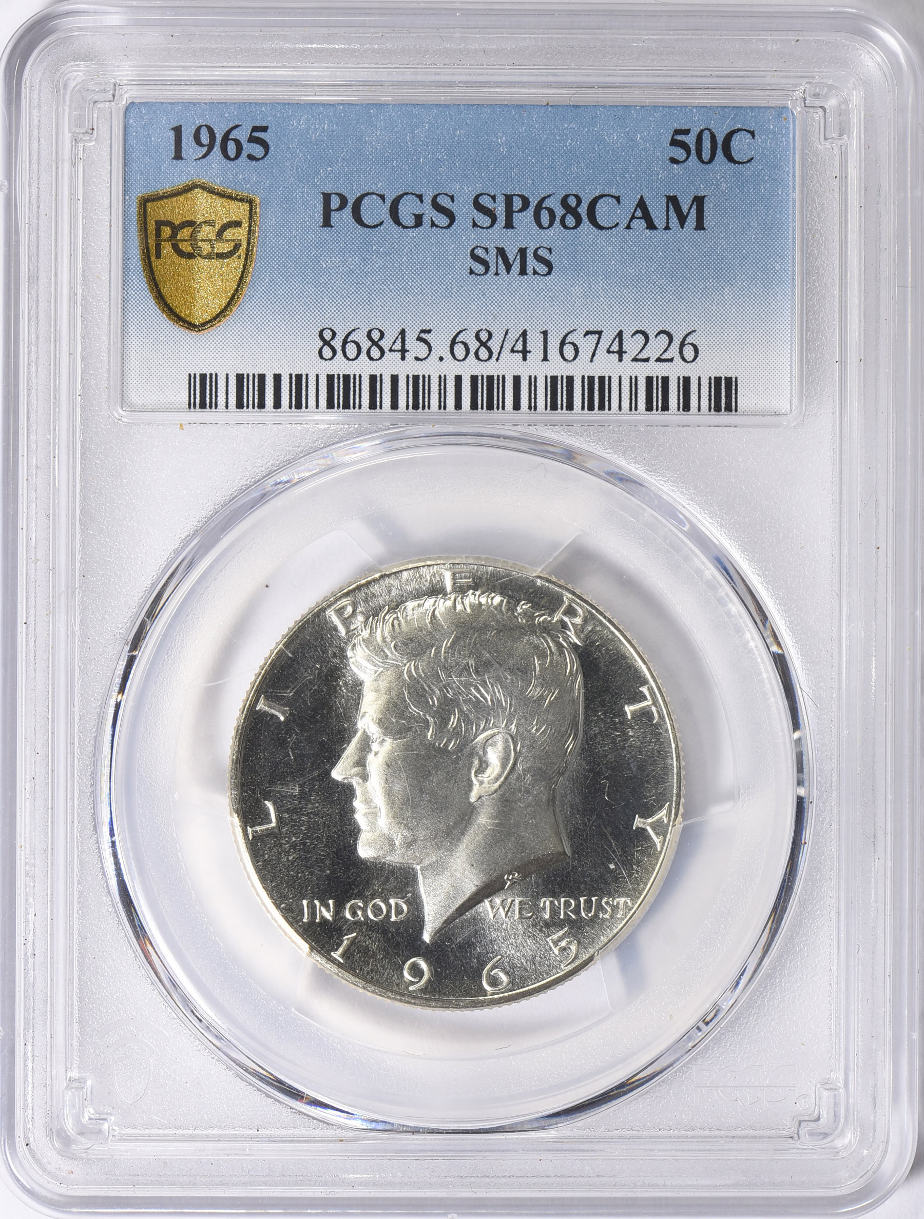 1965 Kennedy Half Dollar SMS PCGS SP-68 CAMEO (Item 1738131 ...
