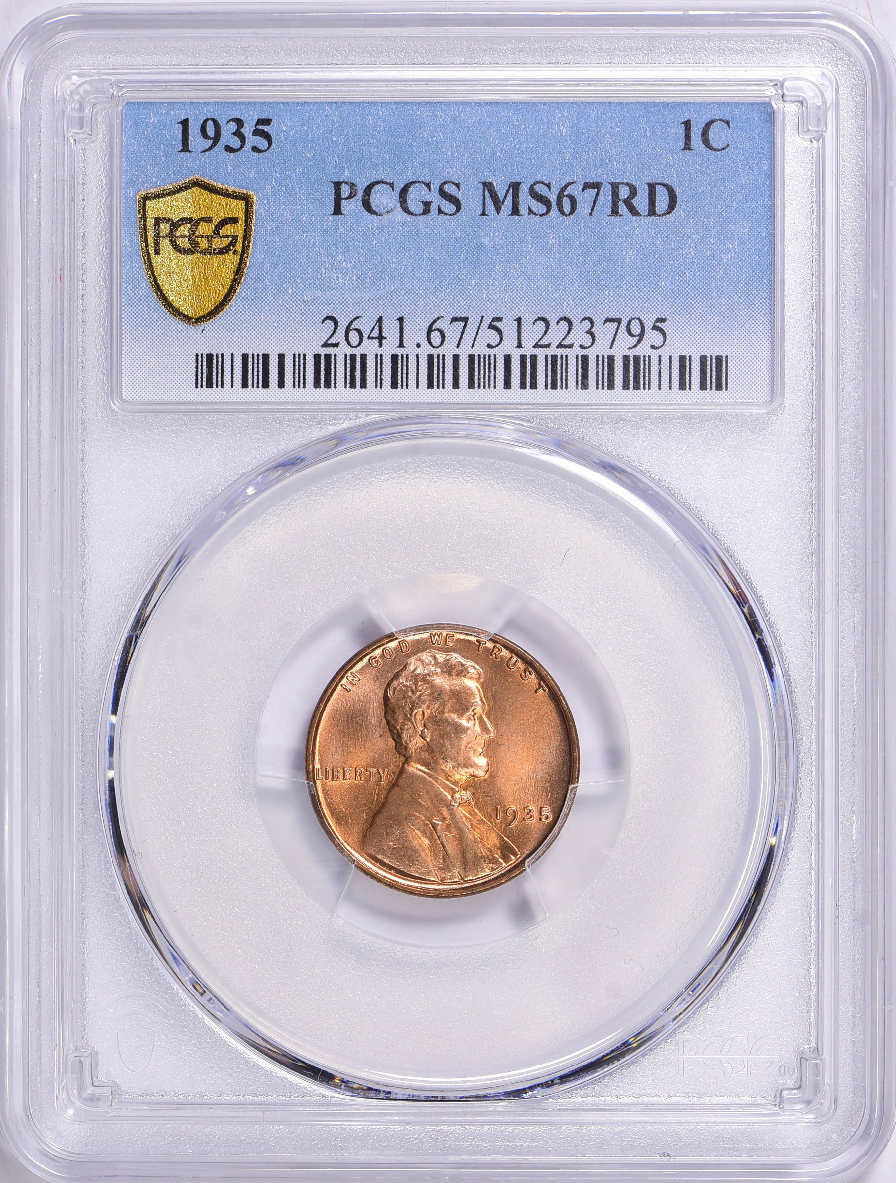 1935 Lincoln Cent PCGS MS-67 RD (Item 1738212) | GreatCollections Coin Auctions