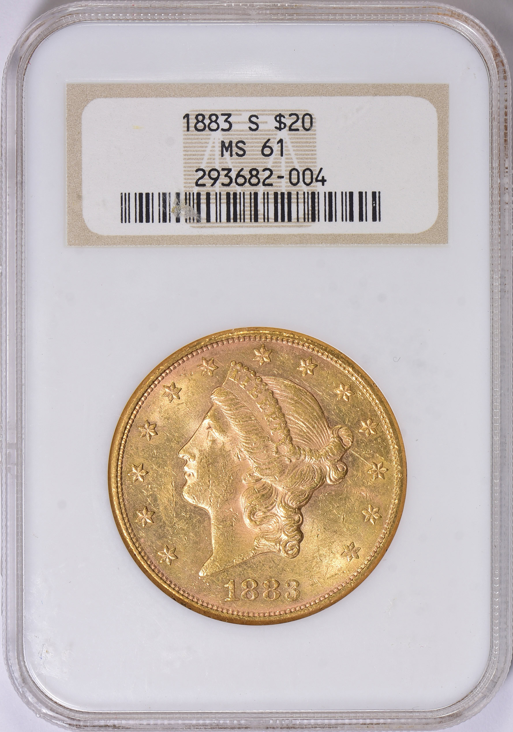 1883-S Liberty Gold Double Eagle NGC MS-61 OH (Item 1738235) | GreatCollections Coin Auctions