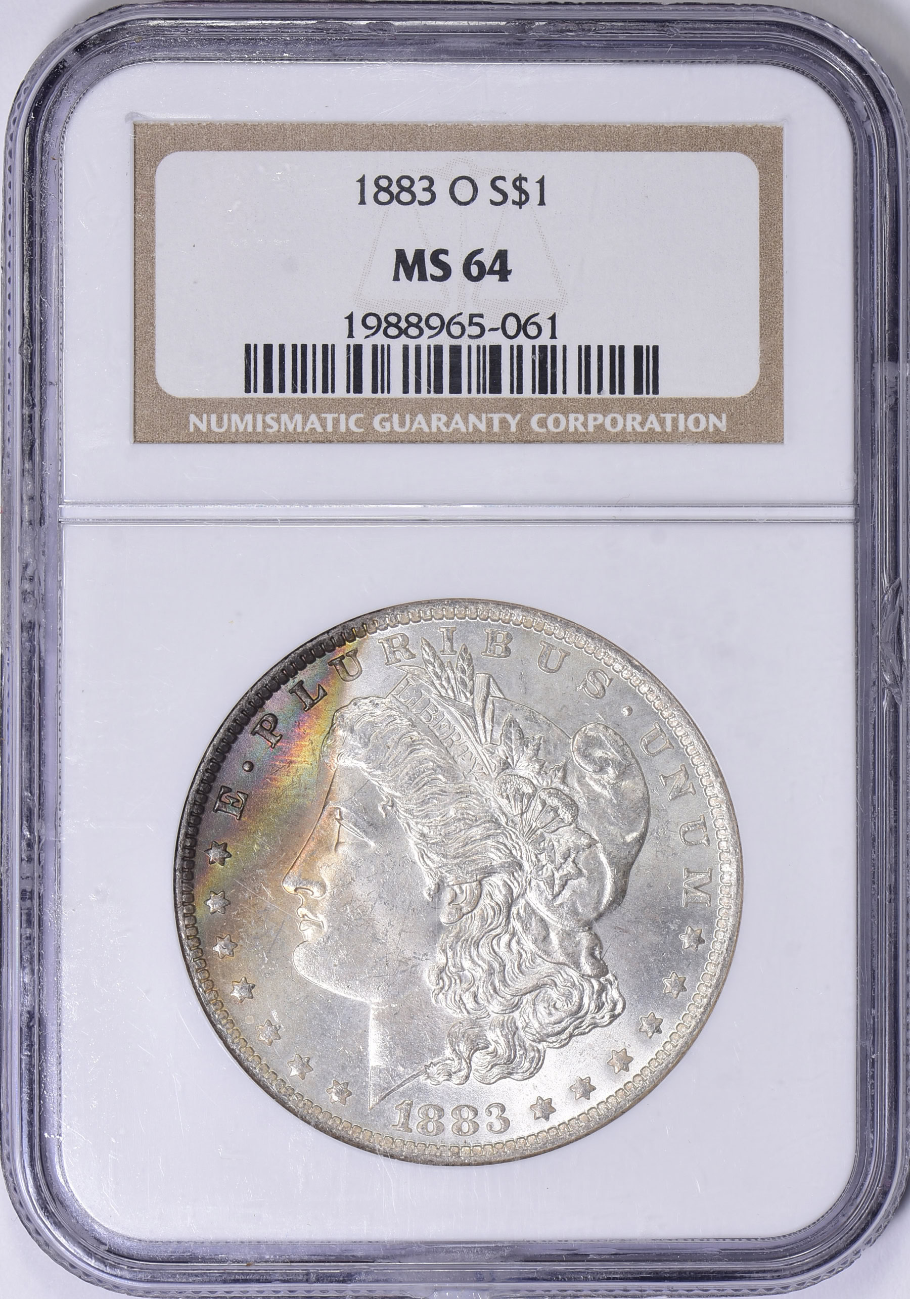 1883-O Morgan Silver Dollar NGC MS-64 (Toned) (Item 1738260) | GreatCollections Coin Auctions