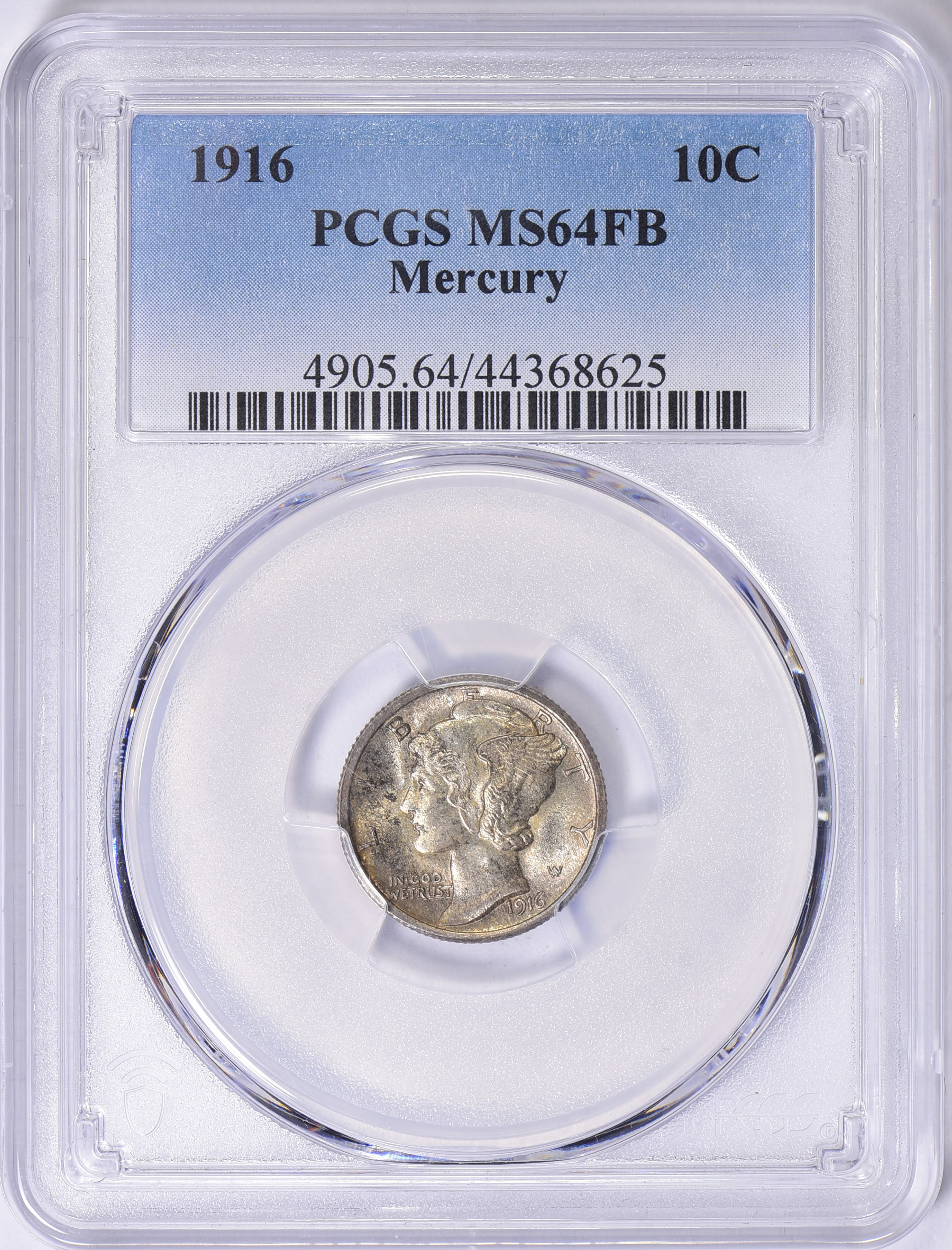 1916 Mercury Dime PCGS MS-64 FB (Item 1738325) | GreatCollections Coin Auctions