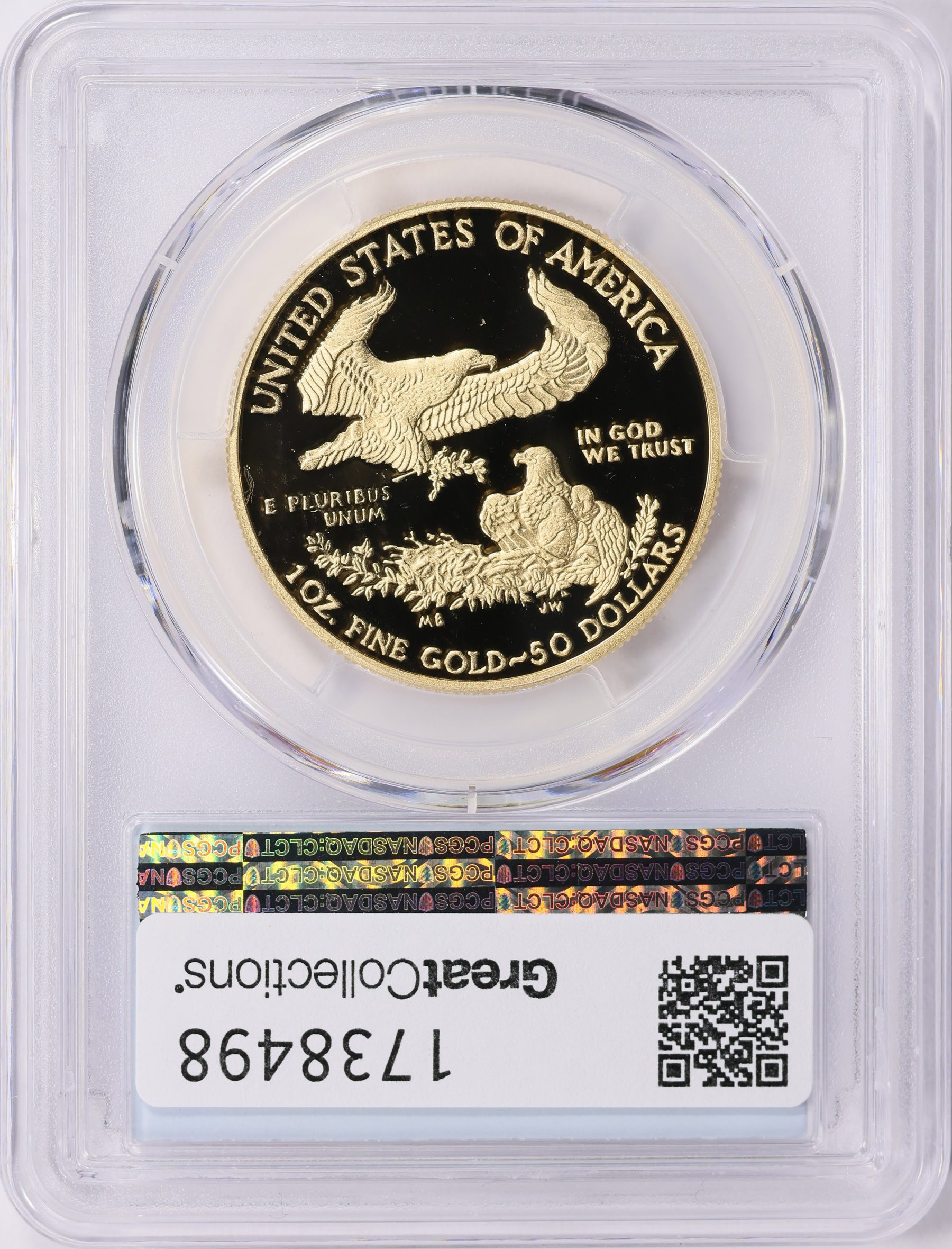 2021-W $50 One-Ounce Gold American Eagle Type 1 First Strike PCGS Proof ...
