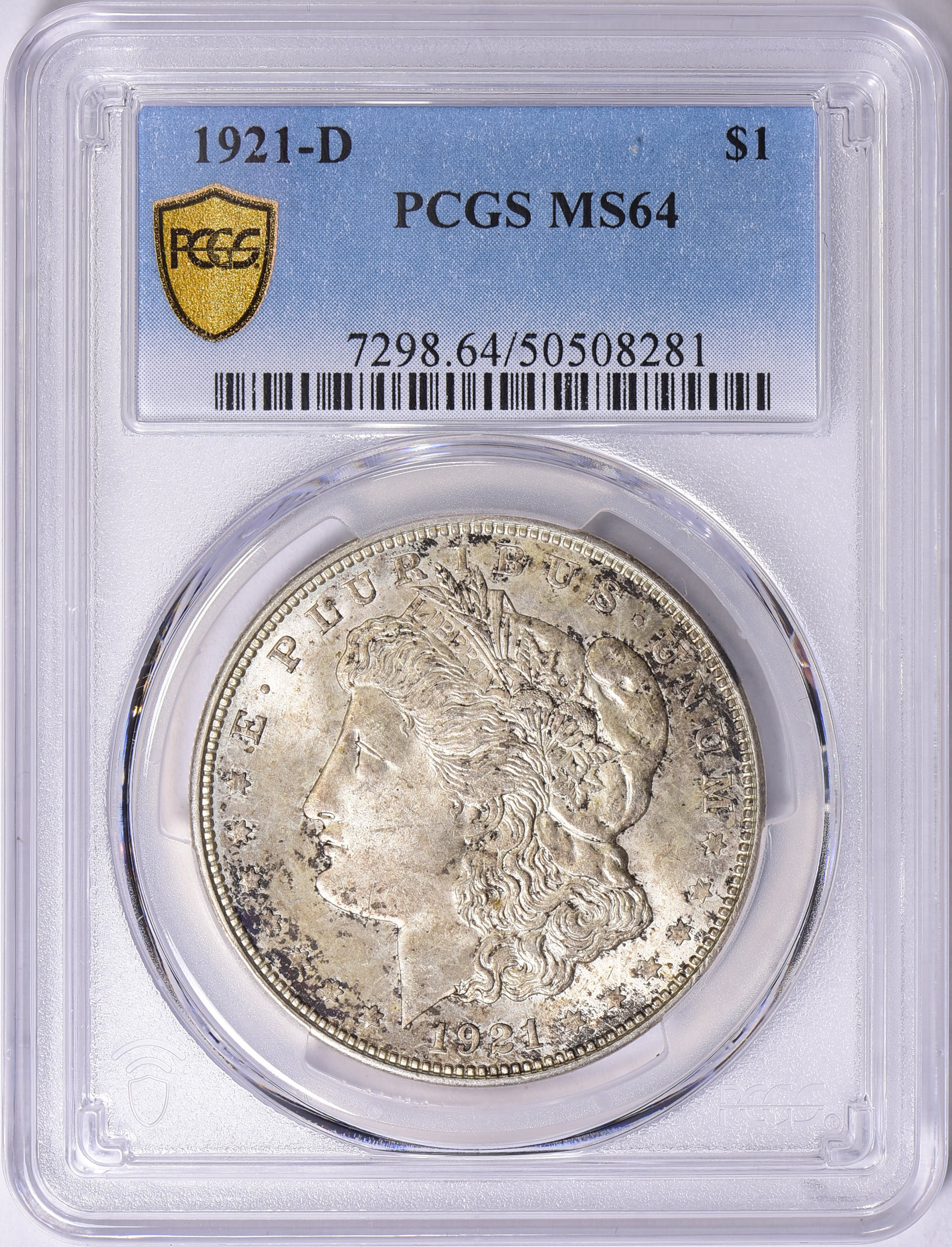 1921-D Morgan Silver Dollar PCGS MS-64 (Item 1738632) | GreatCollections Coin Auctions