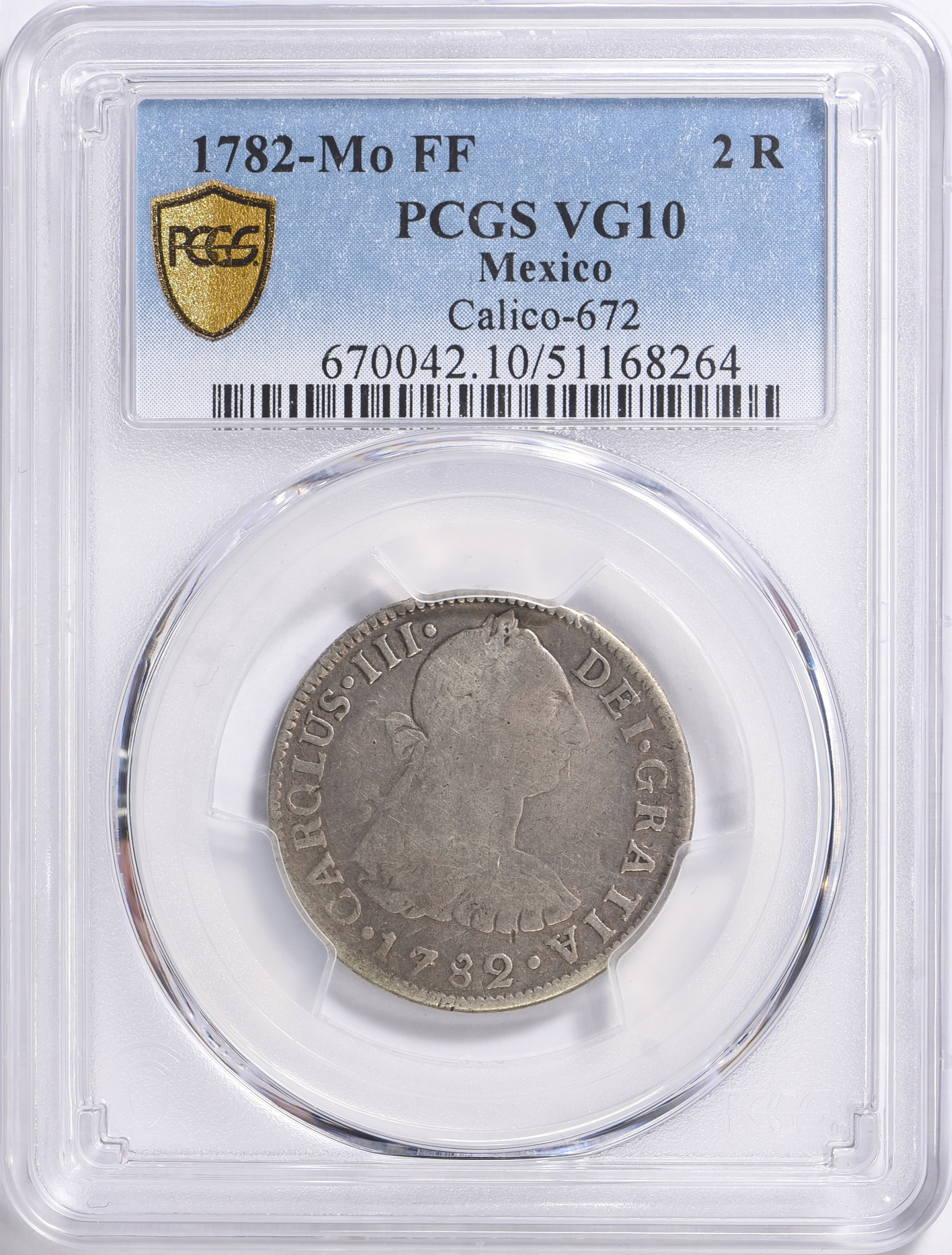 Mexico 1782-Mo FF Silver 2 Reales KM-88.2 PCGS VG-10 (Item 1738650 ...