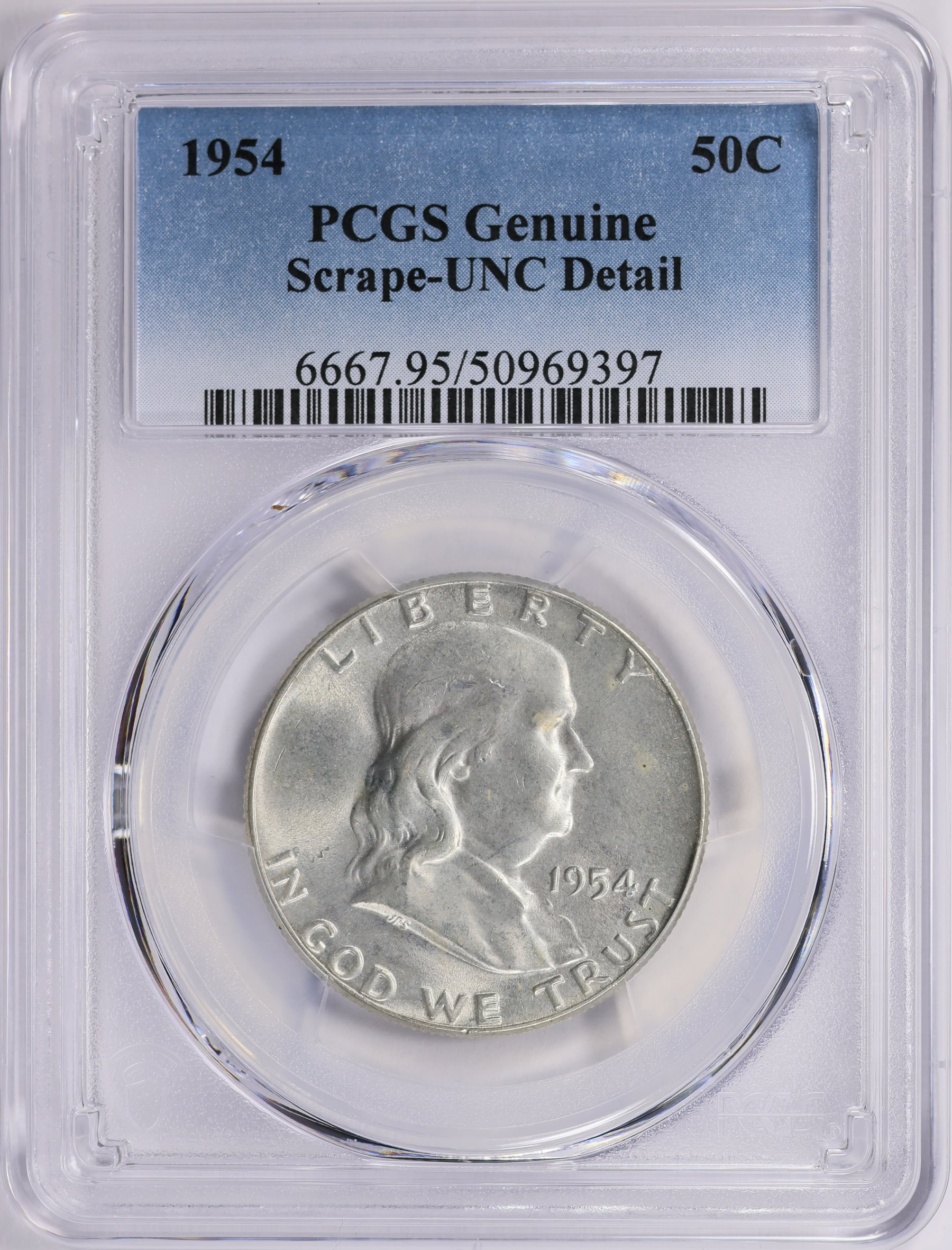 1954 Franklin Half Dollar PCGS Genuine Unc Details (Item 1738665 ...