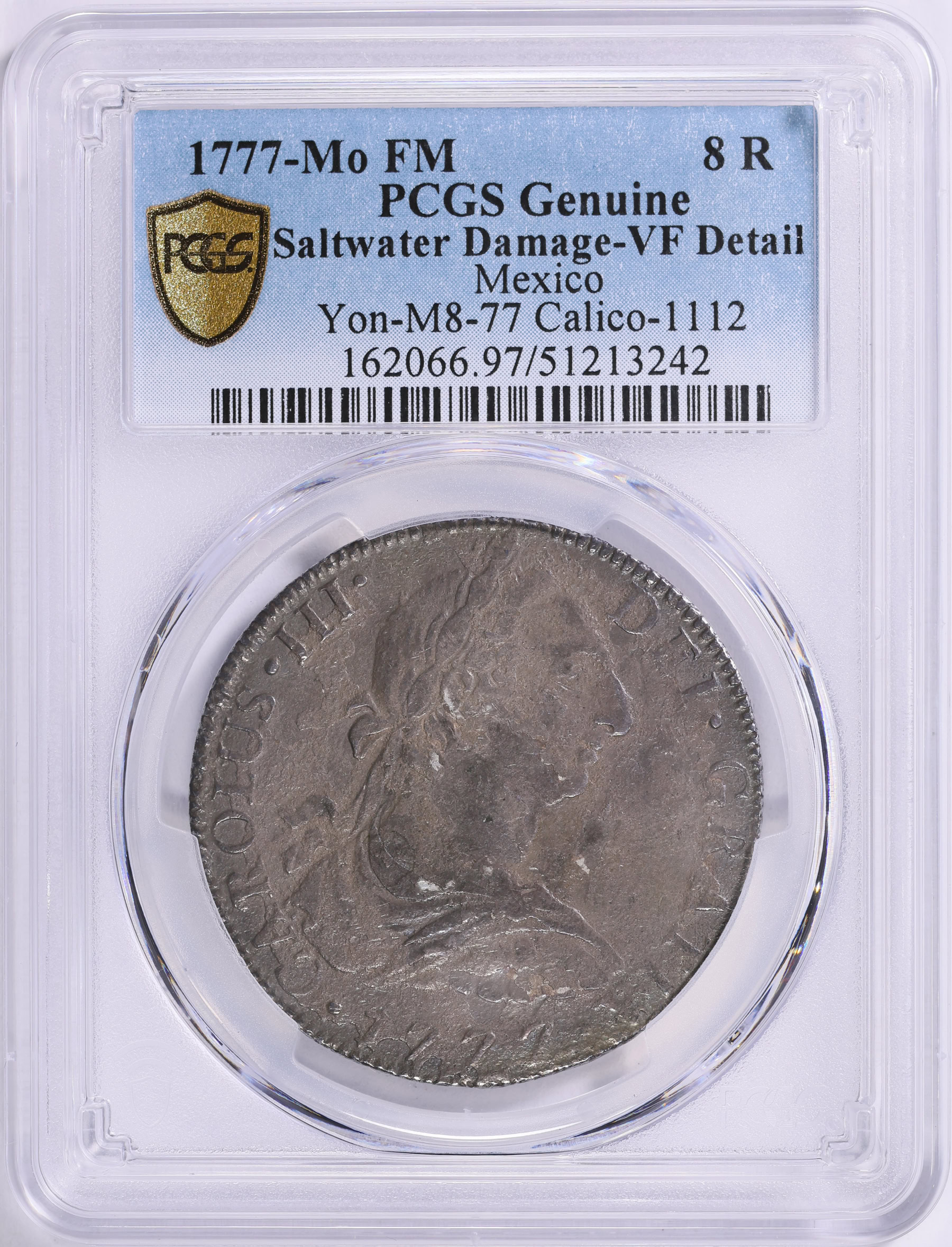 Mexico 1777-Mo FM Silver 8 Reales KM-106 PCGS Genuine VF Details (Item 1738724 ...