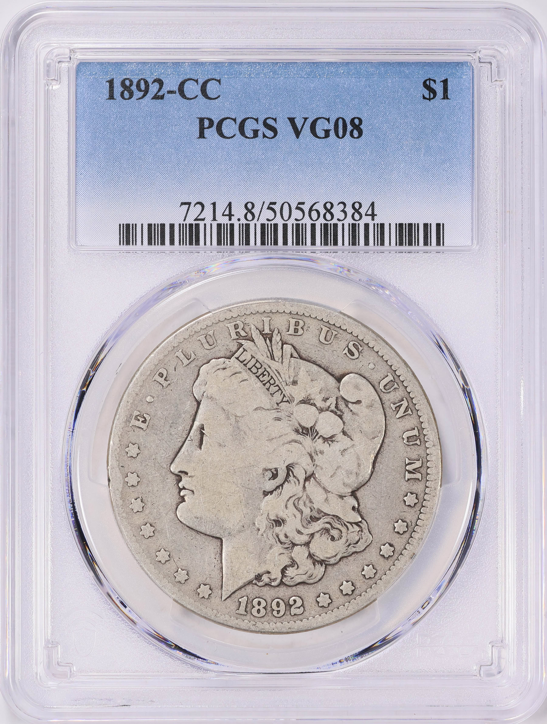 1892-CC Morgan Silver Dollar PCGS VG-08 (Item 1738754) | GreatCollections Coin Auctions