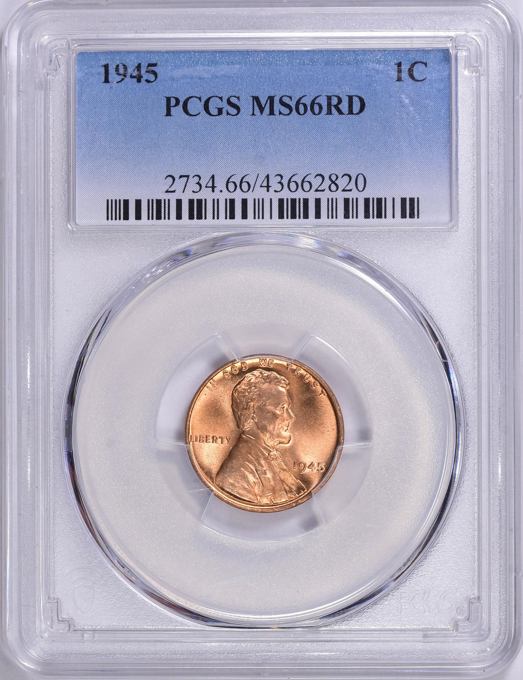 1945 Lincoln Cent PCGS MS-66 RD (Item 1739027) | GreatCollections Coin Auctions