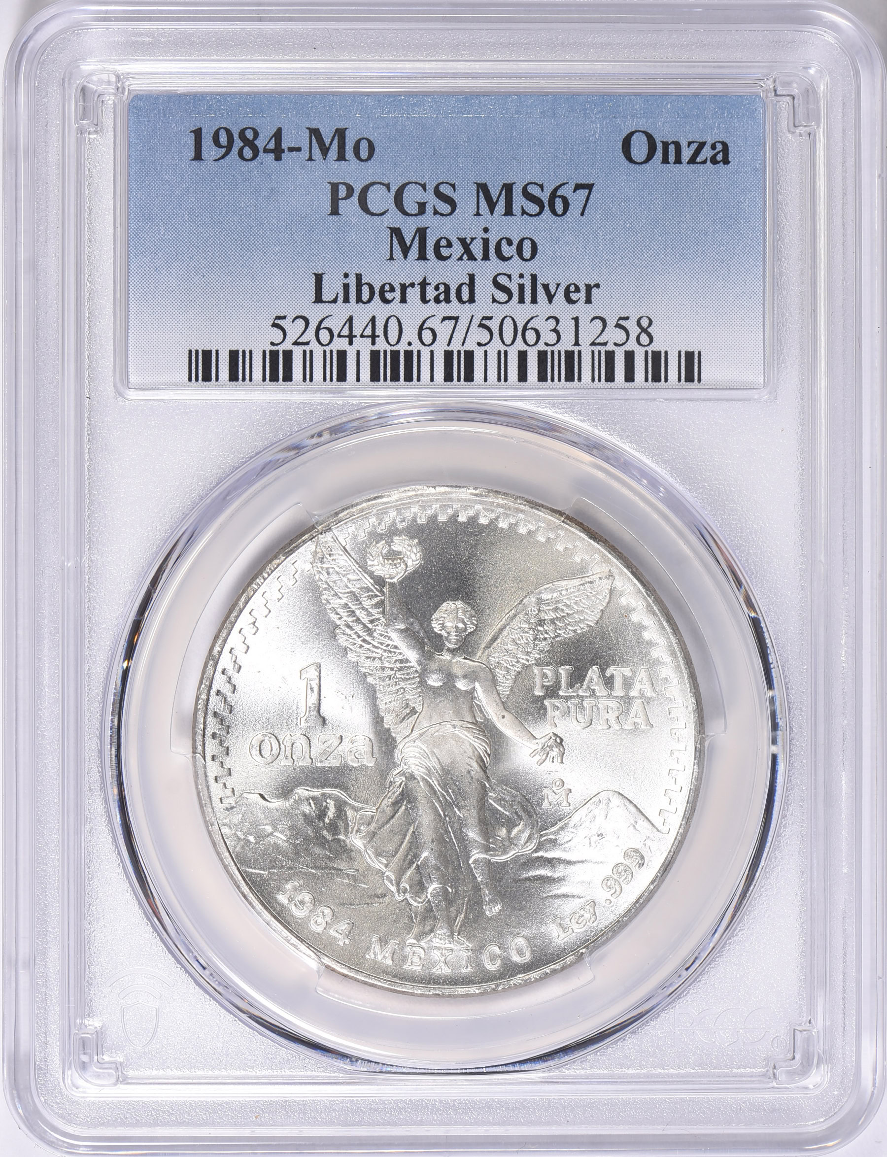 Mexico 1984-Mo Silver Onza Libertad KM-494.1 PCGS MS-67 (Item 1739164) | GreatCollections Coin ...