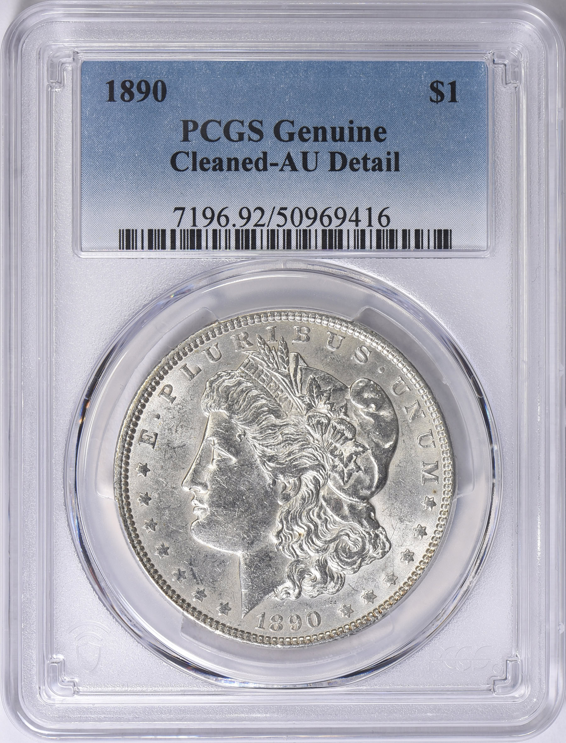 1890 Morgan Silver Dollar PCGS Genuine AU Details (Item 1739188) | GreatCollections Coin Auctions