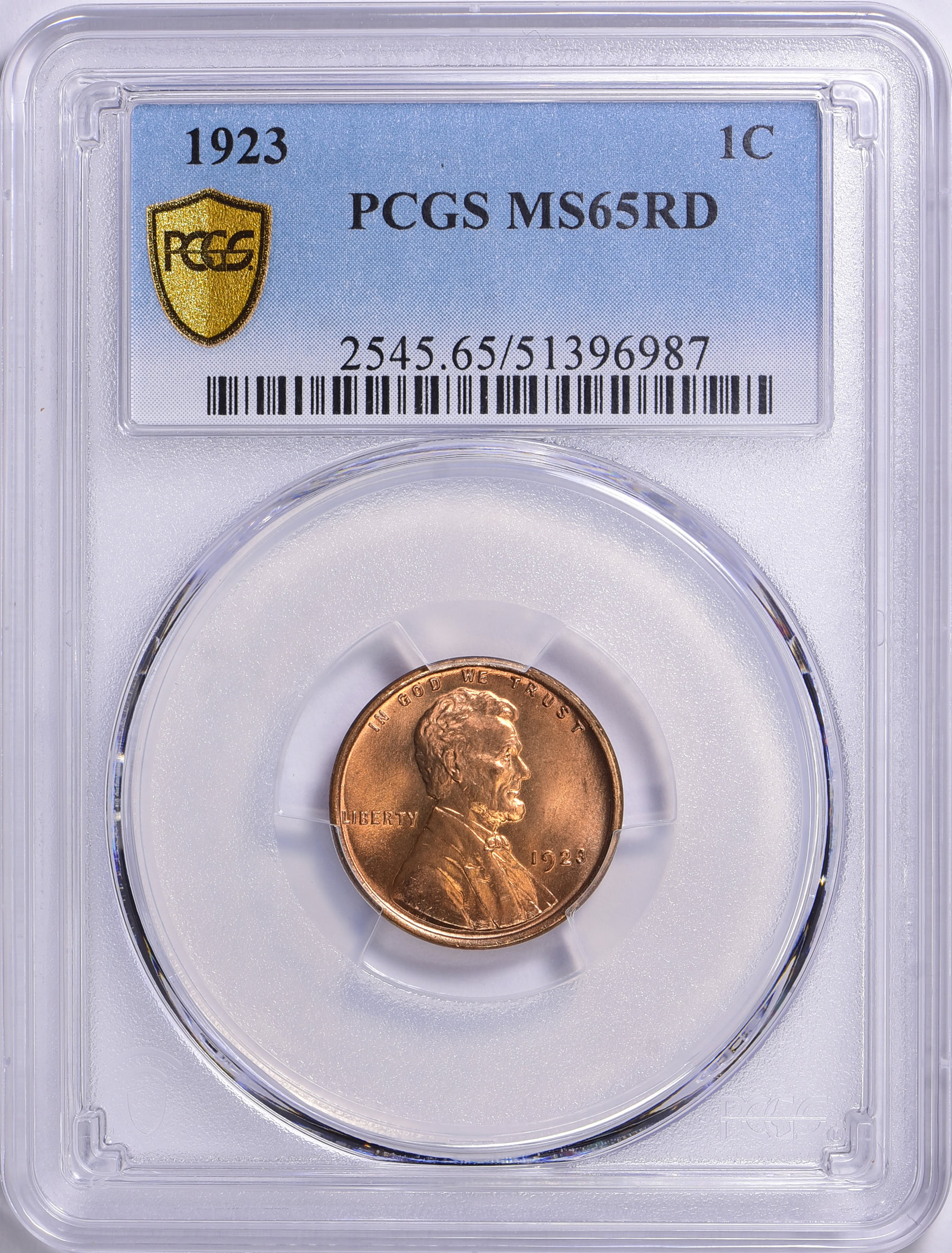 1923 Lincoln Cent PCGS MS-65 RD (Item 1739210) | GreatCollections Coin Auctions