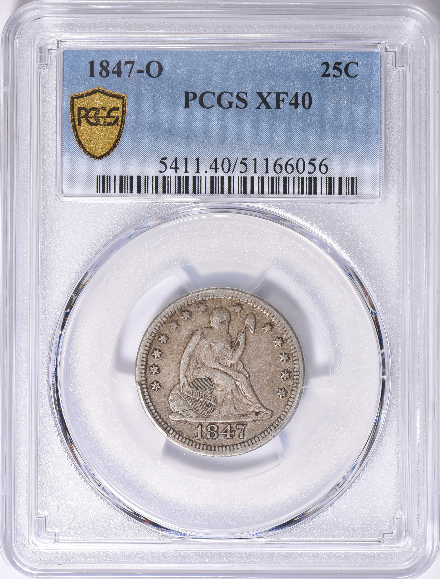 1847-O Seated Liberty Quarter PCGS XF-40 (Item 1739221) | GreatCollections Coin Auctions