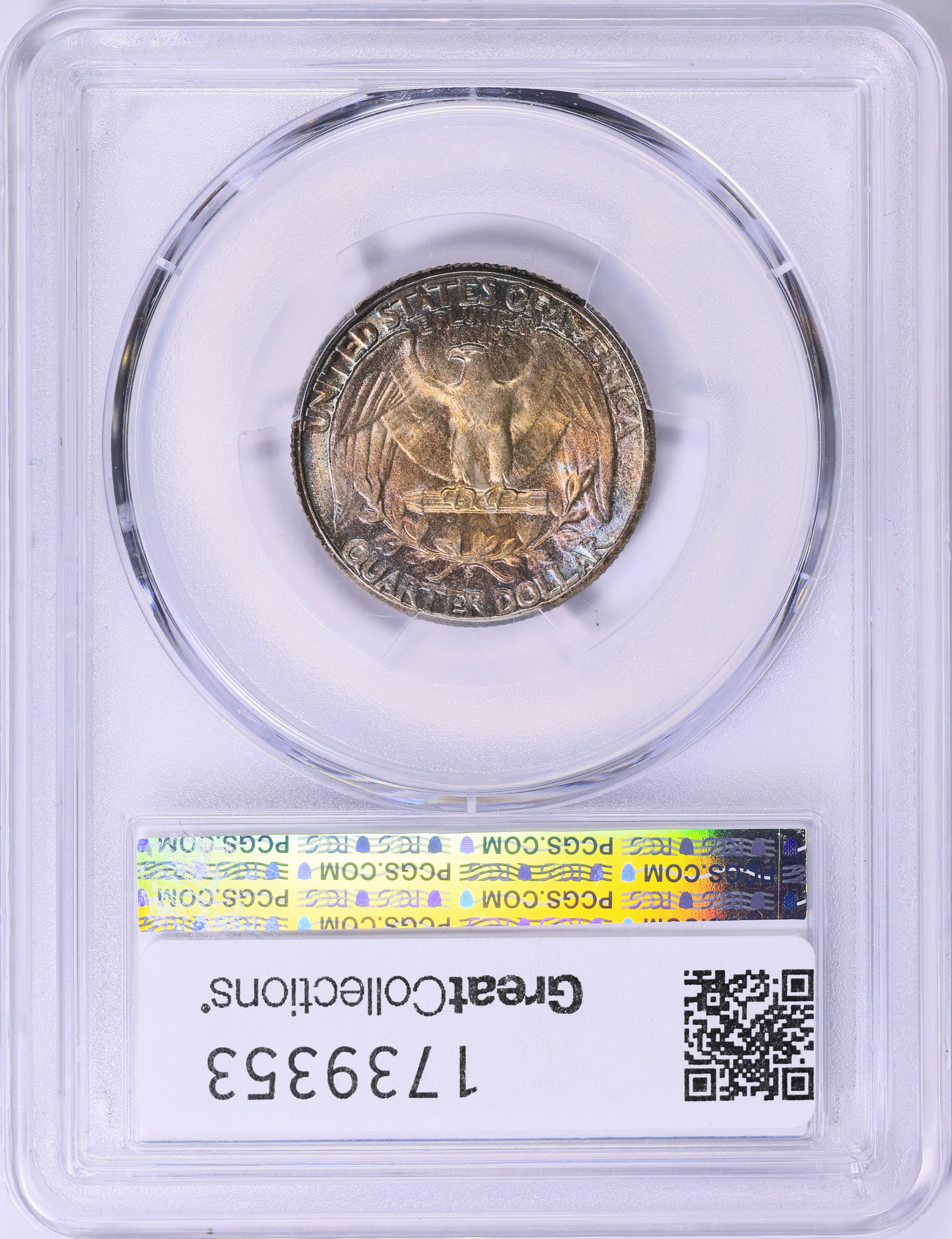 1934-D Washington Quarter Heavy Motto PCGS MS-67 (Toned) (Item 1739353) | GreatCollections Coin ...