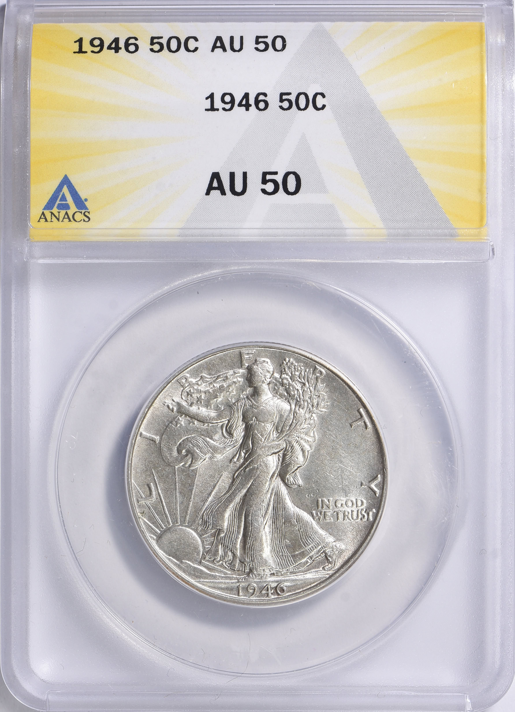1946 Walking Liberty Half Dollar ANACS AU-50 (Item 1739483) | GreatCollections Coin Auctions