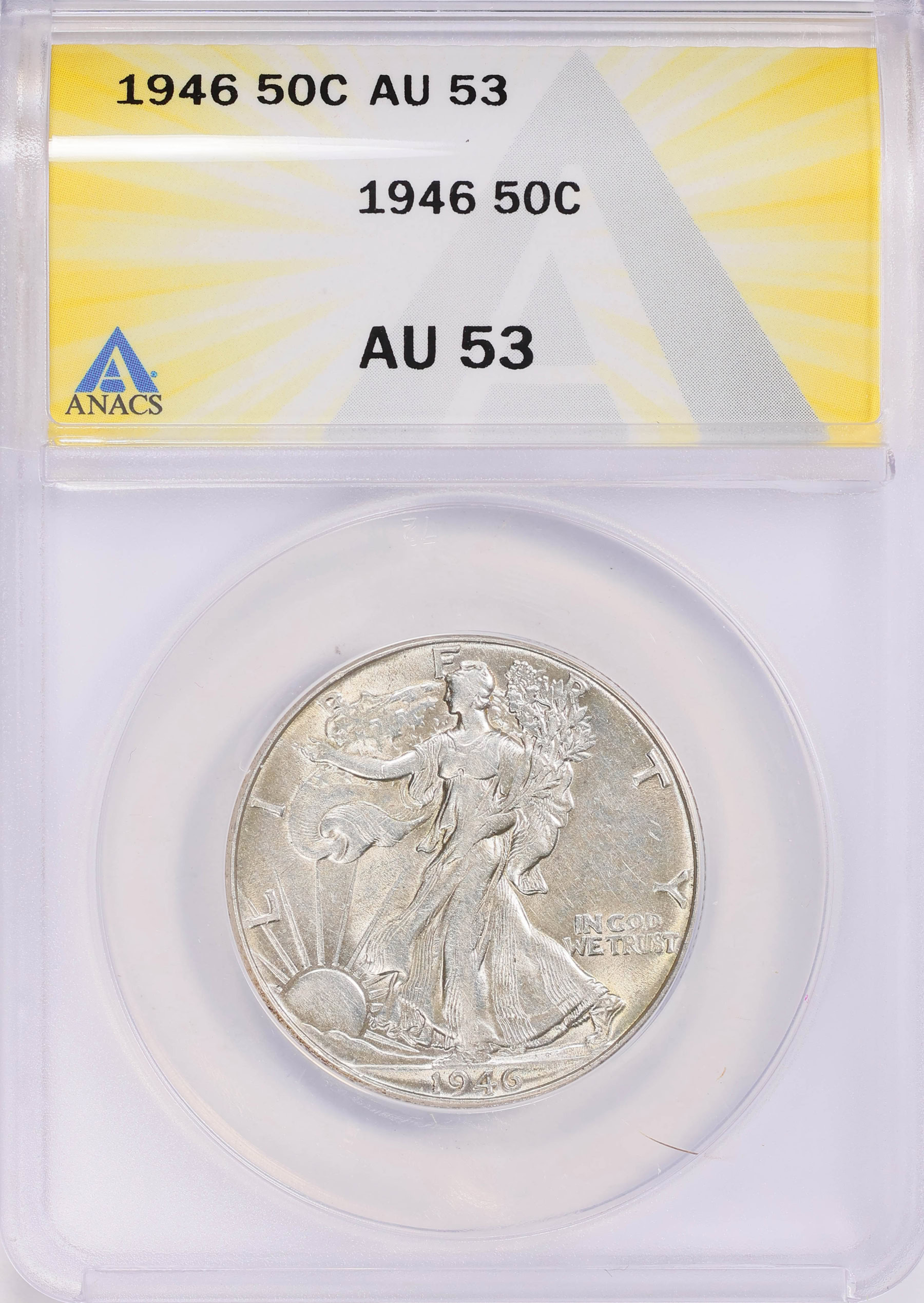 1946 Walking Liberty Half Dollar ANACS AU-53 (Item 1739503) | GreatCollections Coin Auctions