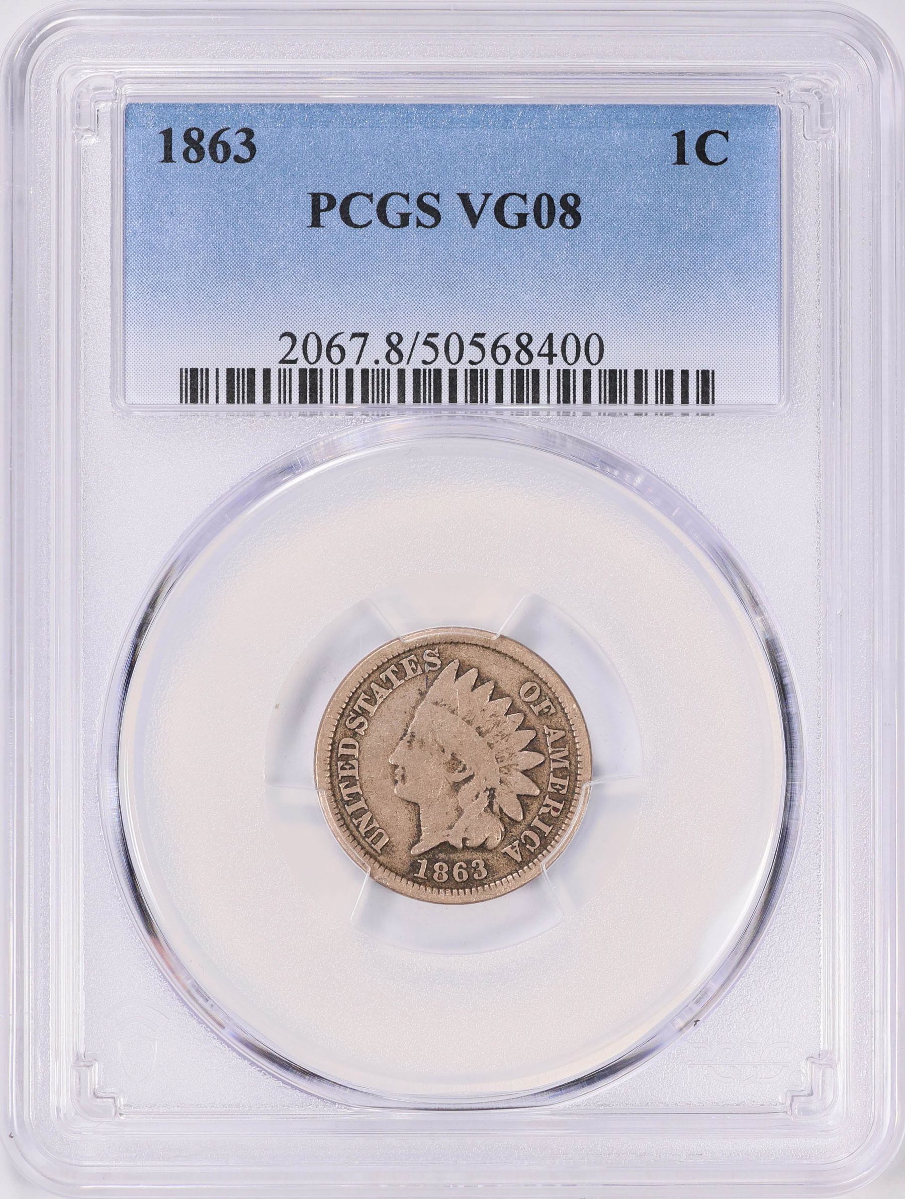 1863 Indian Cent PCGS VG-08 (Item 1739526) | GreatCollections Coin Auctions