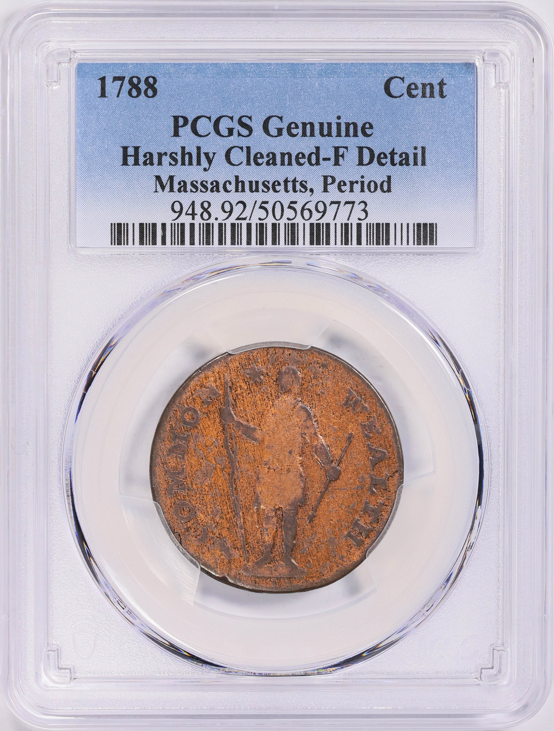 1788 Massachusetts Copper (Official) Period after Massachusetts PCGS ...