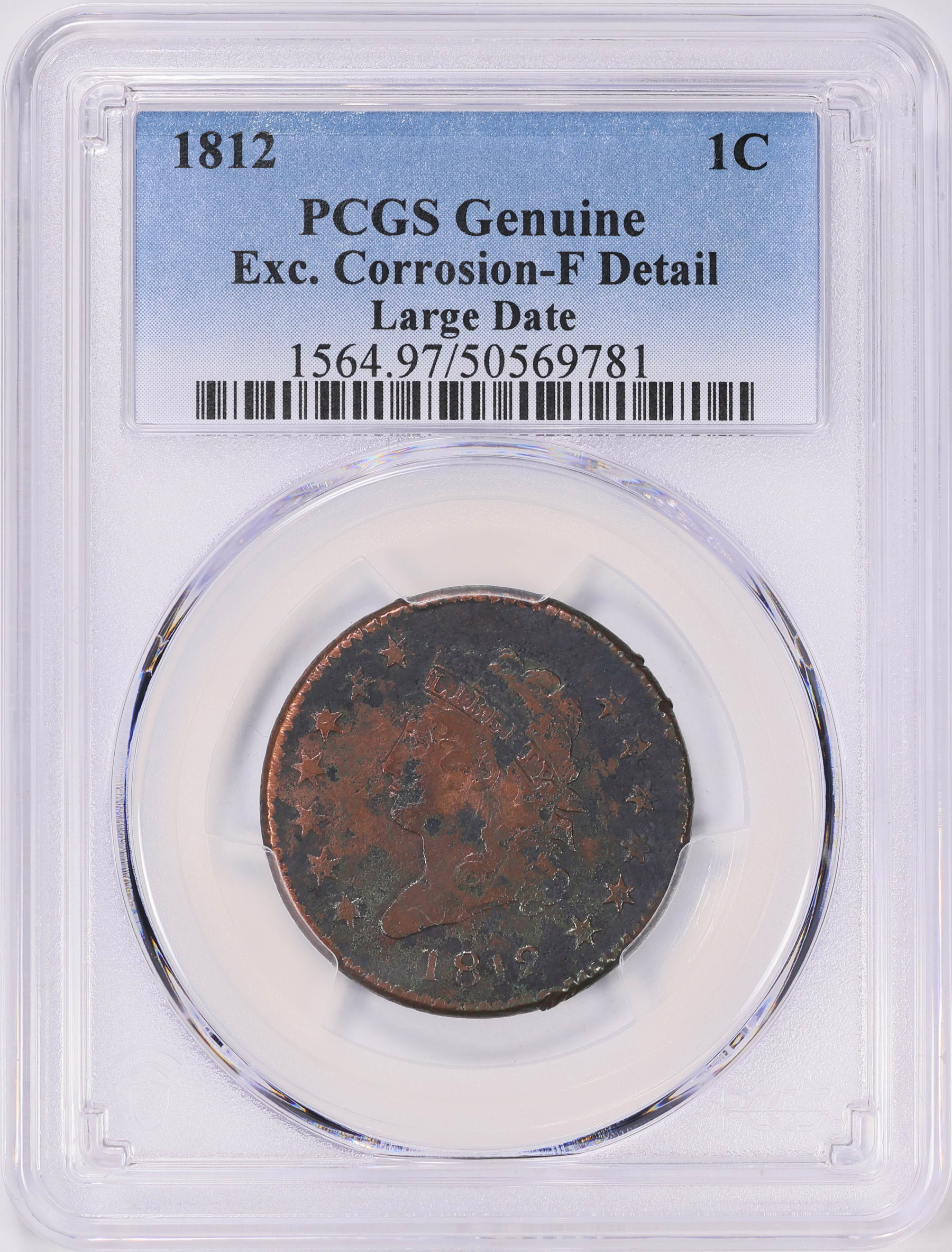 1812 Classic Cent Large Date PCGS Genuine Fine Details (Item 1739541 ...
