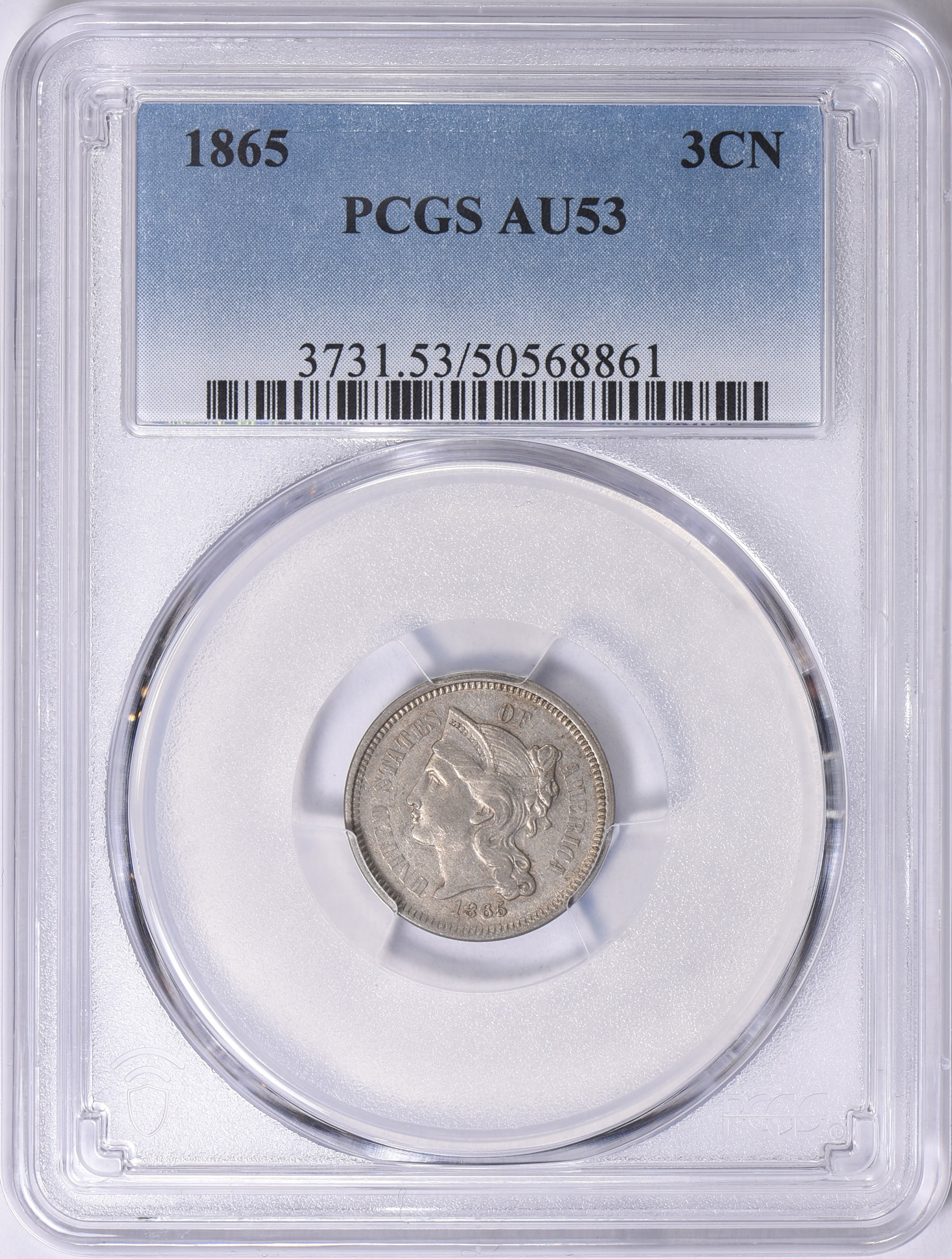 1865 Nickel Three-Cent Piece PCGS AU-53 (Item 1739593 ...