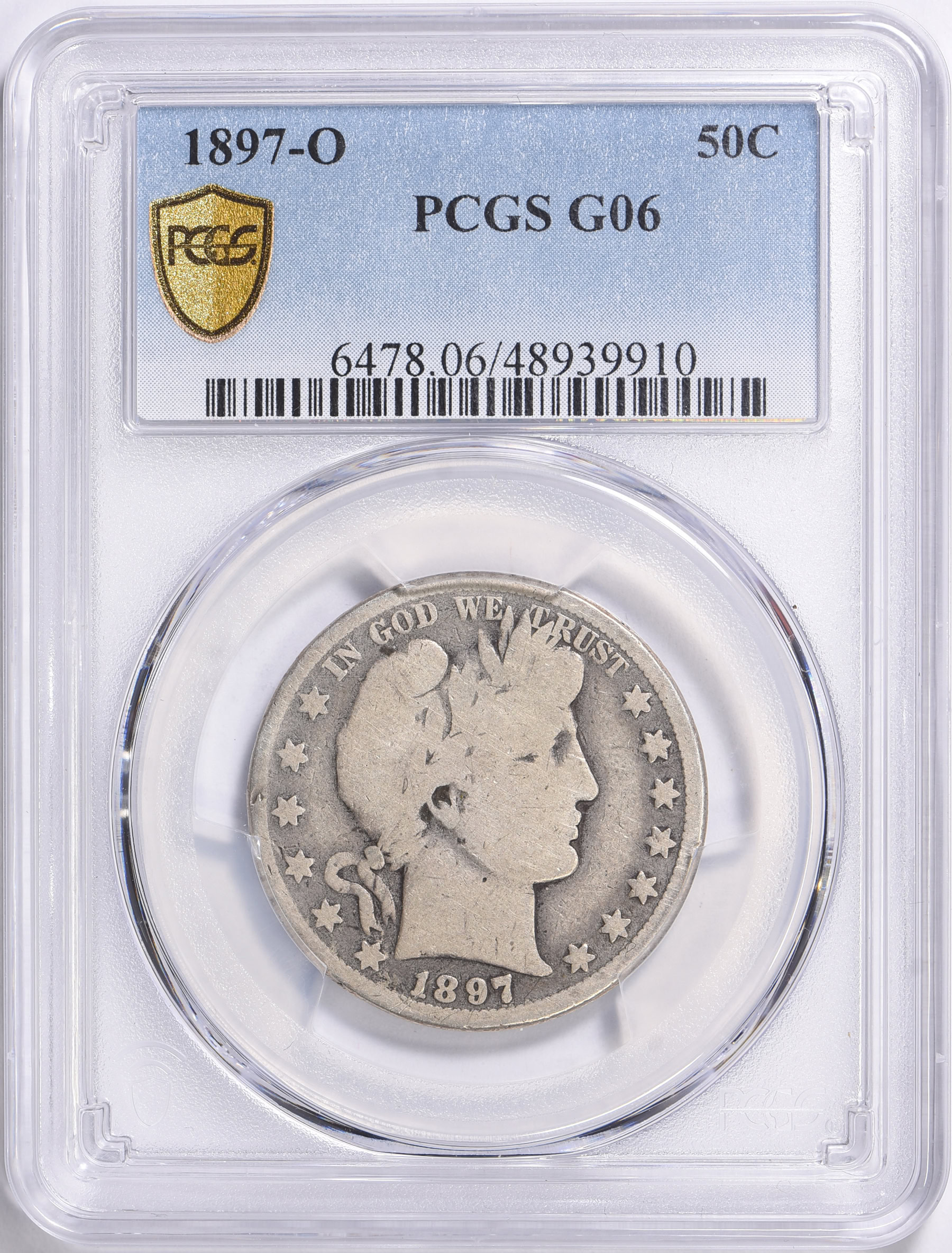 1897-O Barber Half Dollar PCGS G-06 (Item 1739670) | GreatCollections Coin Auctions