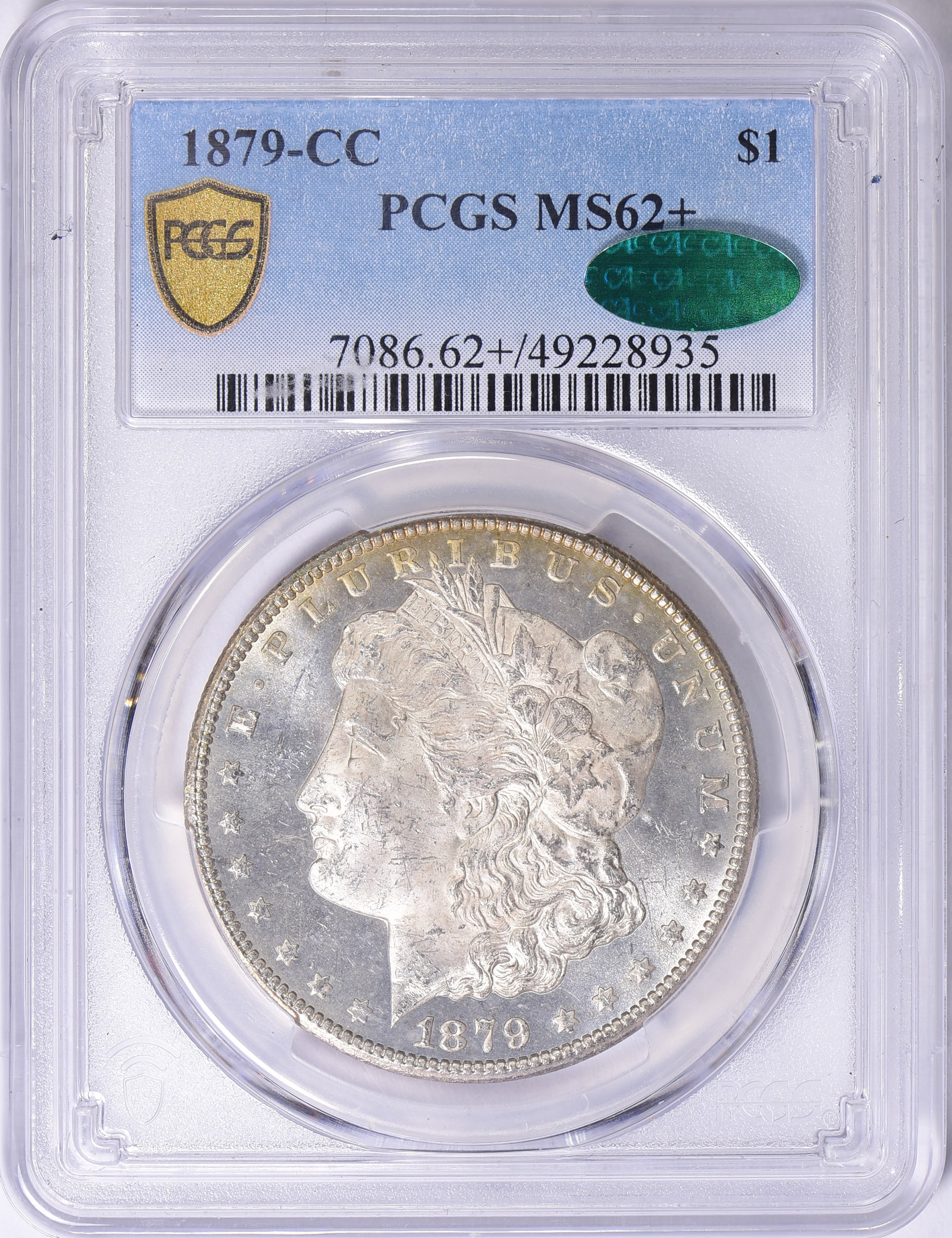 1879-CC Morgan Silver Dollar PCGS MS-62+ (CAC Green) (Item 1739723) | GreatCollections Coin Auctions