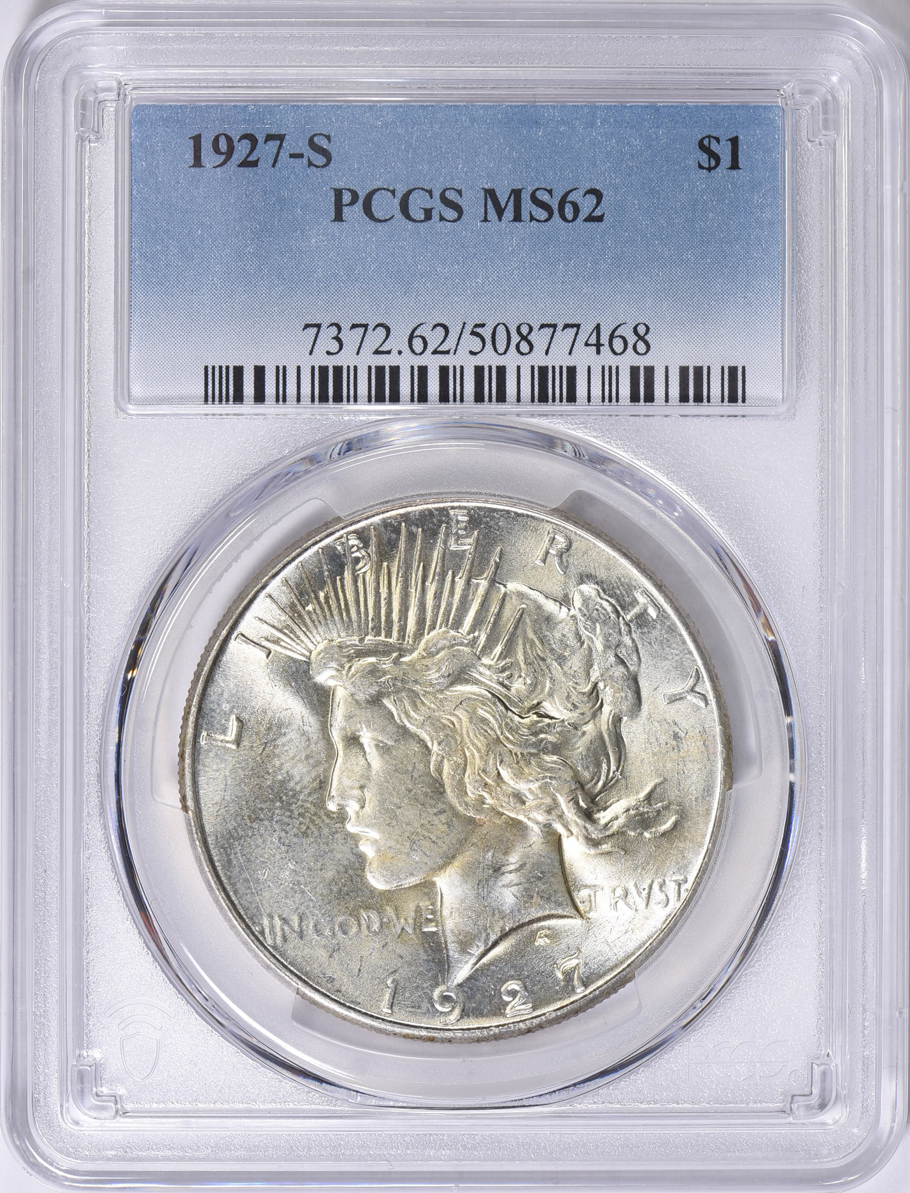 1927-S Peace Silver Dollar PCGS MS-62 (Item 1739759) | GreatCollections Coin Auctions