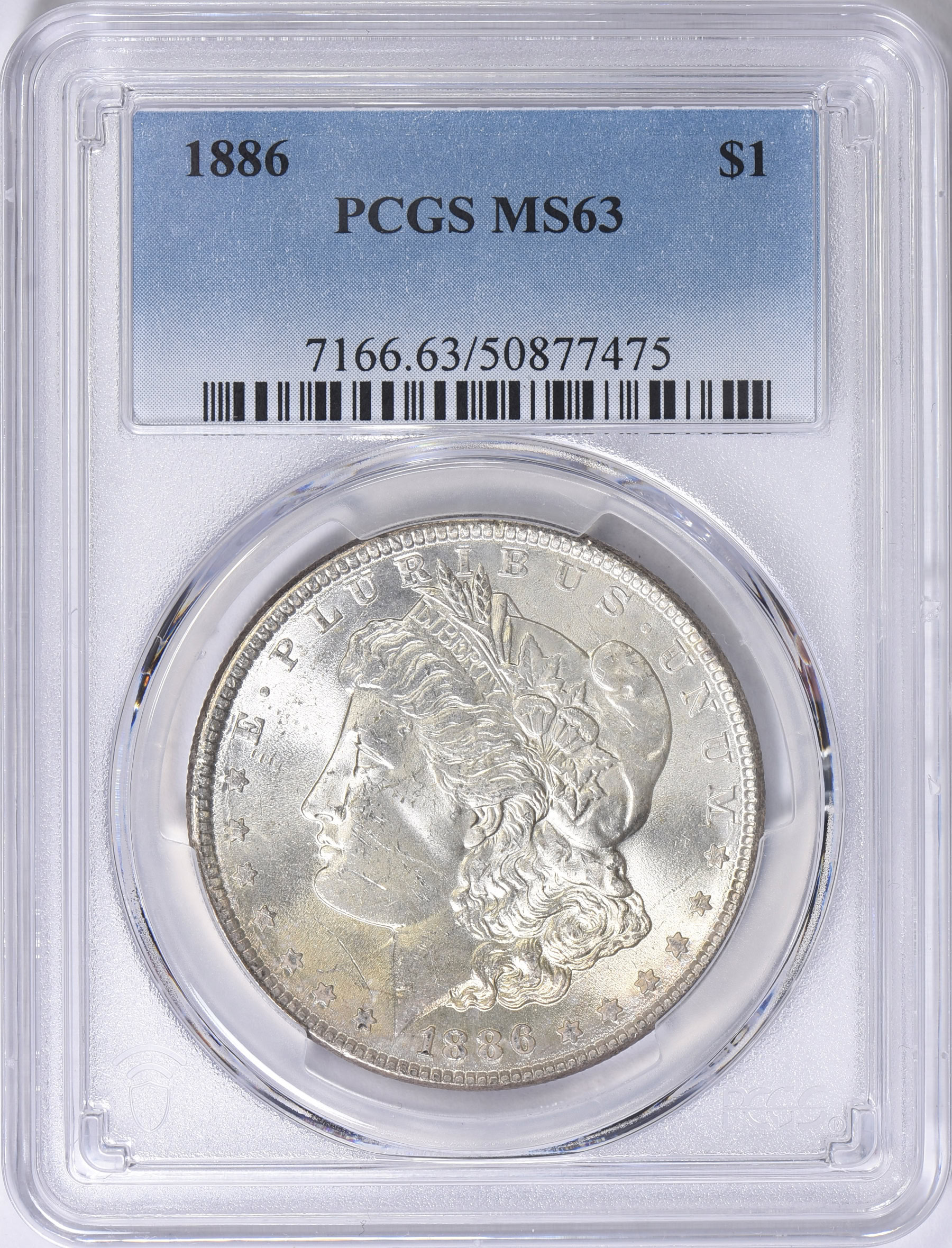 1886 Morgan Silver Dollar PCGS MS-63 (Toned) (Item 1739766) | GreatCollections Coin Auctions