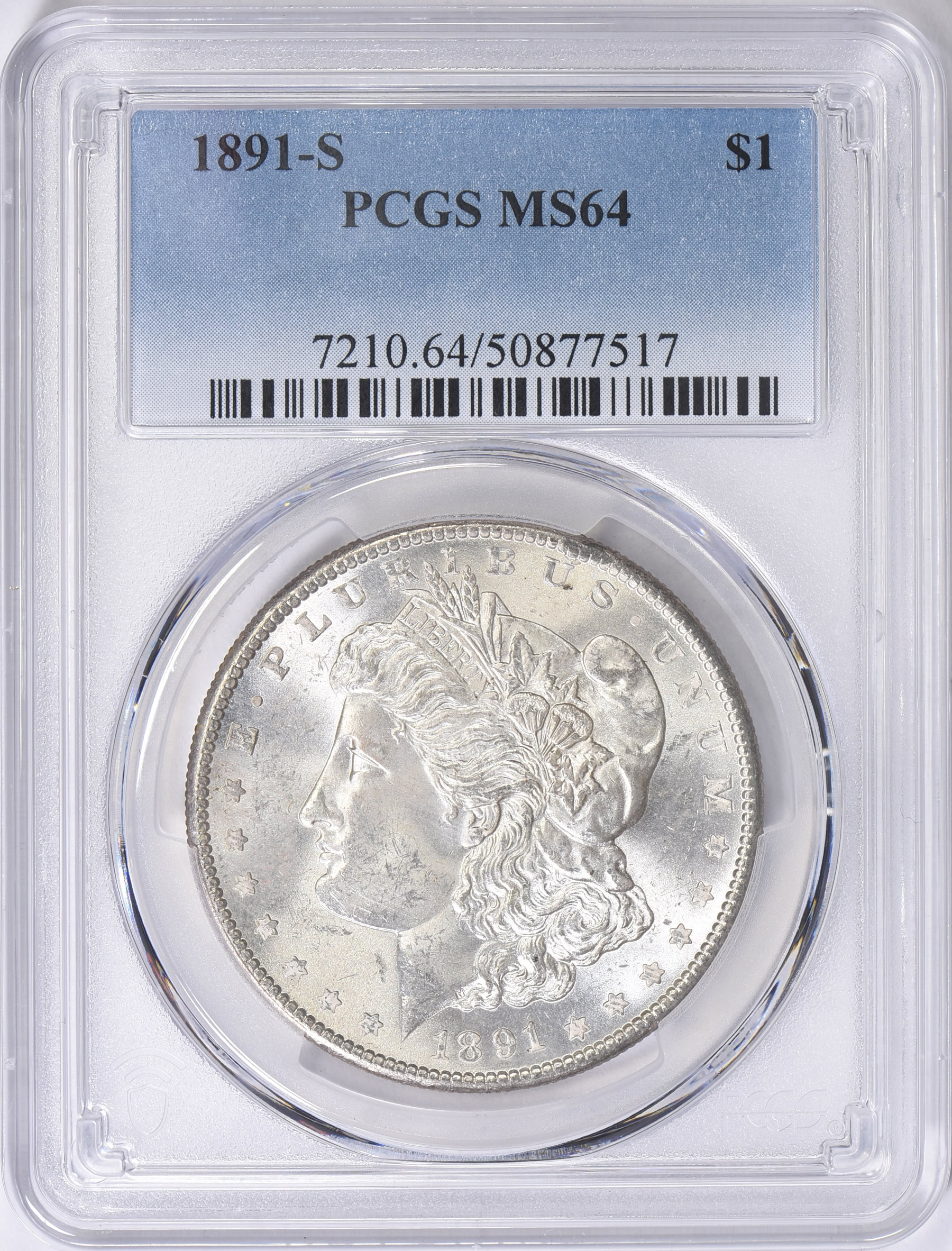 1891-S Morgan Silver Dollar PCGS MS-64 (Item 1739807) | GreatCollections Coin Auctions