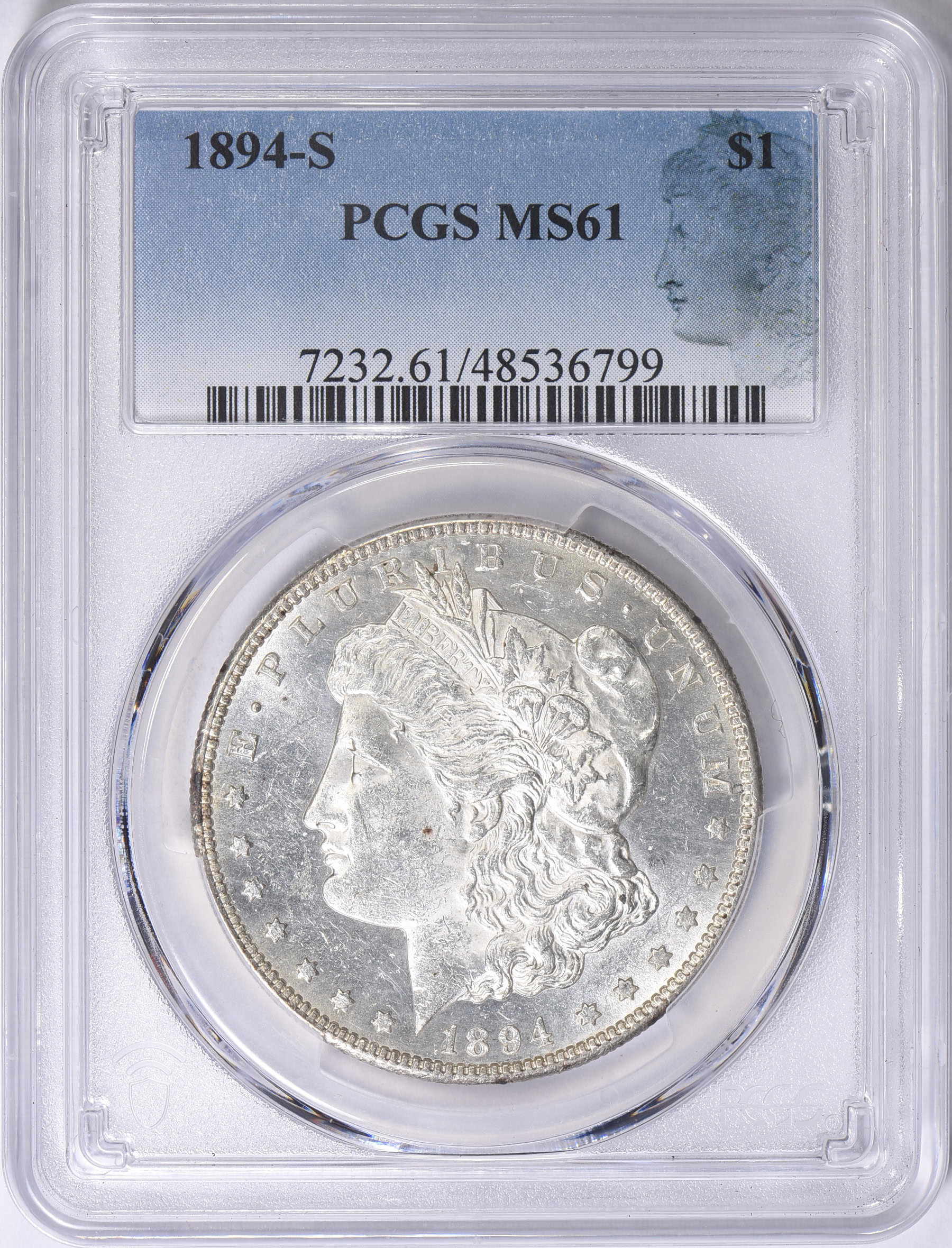 1894-S Morgan Silver Dollar PCGS MS-61 (Morgan Silhouette Label) (Item 1739825 ...